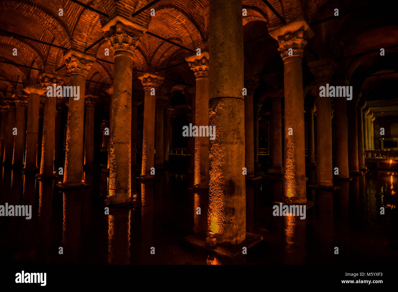 Basilica Cistern - Hauntingly lit sixth-century columns and vaulted ...