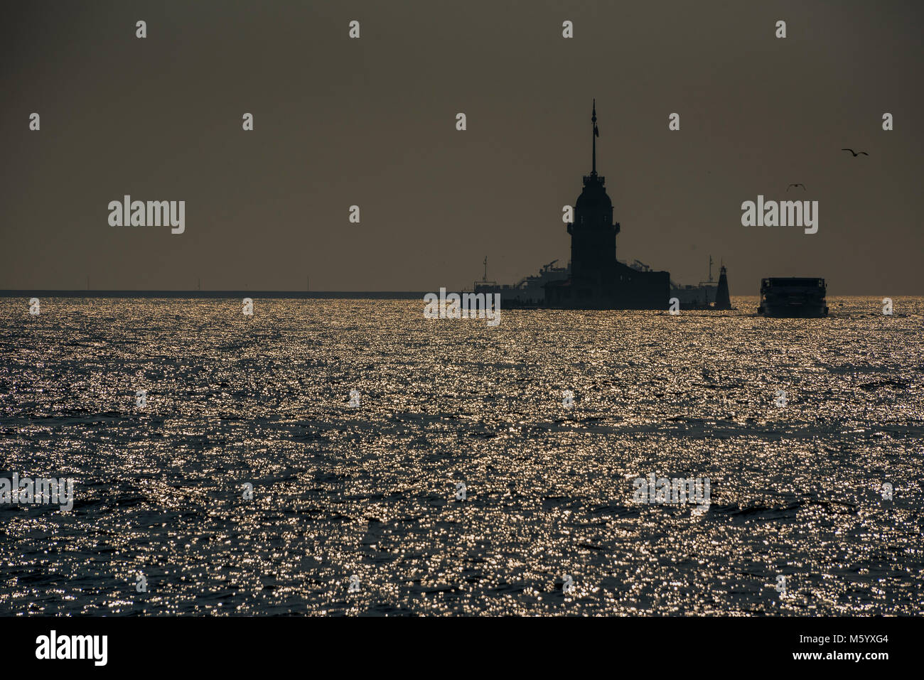 Leanders Tower from the Bosphorus Cruise - The Bosphorus slices the ...