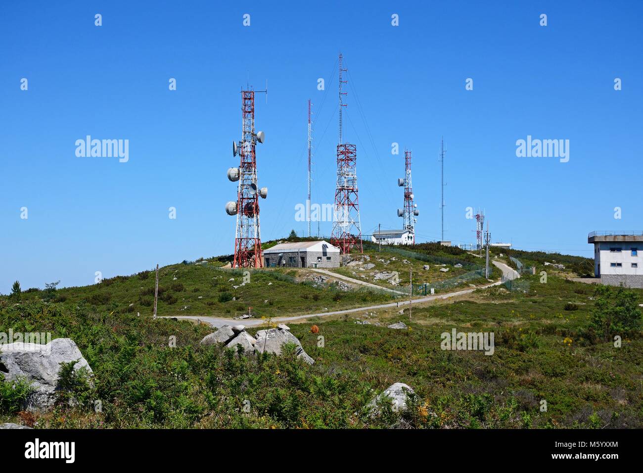 Mountain radar station in the Monchique mountains, Foia, Algarve ...