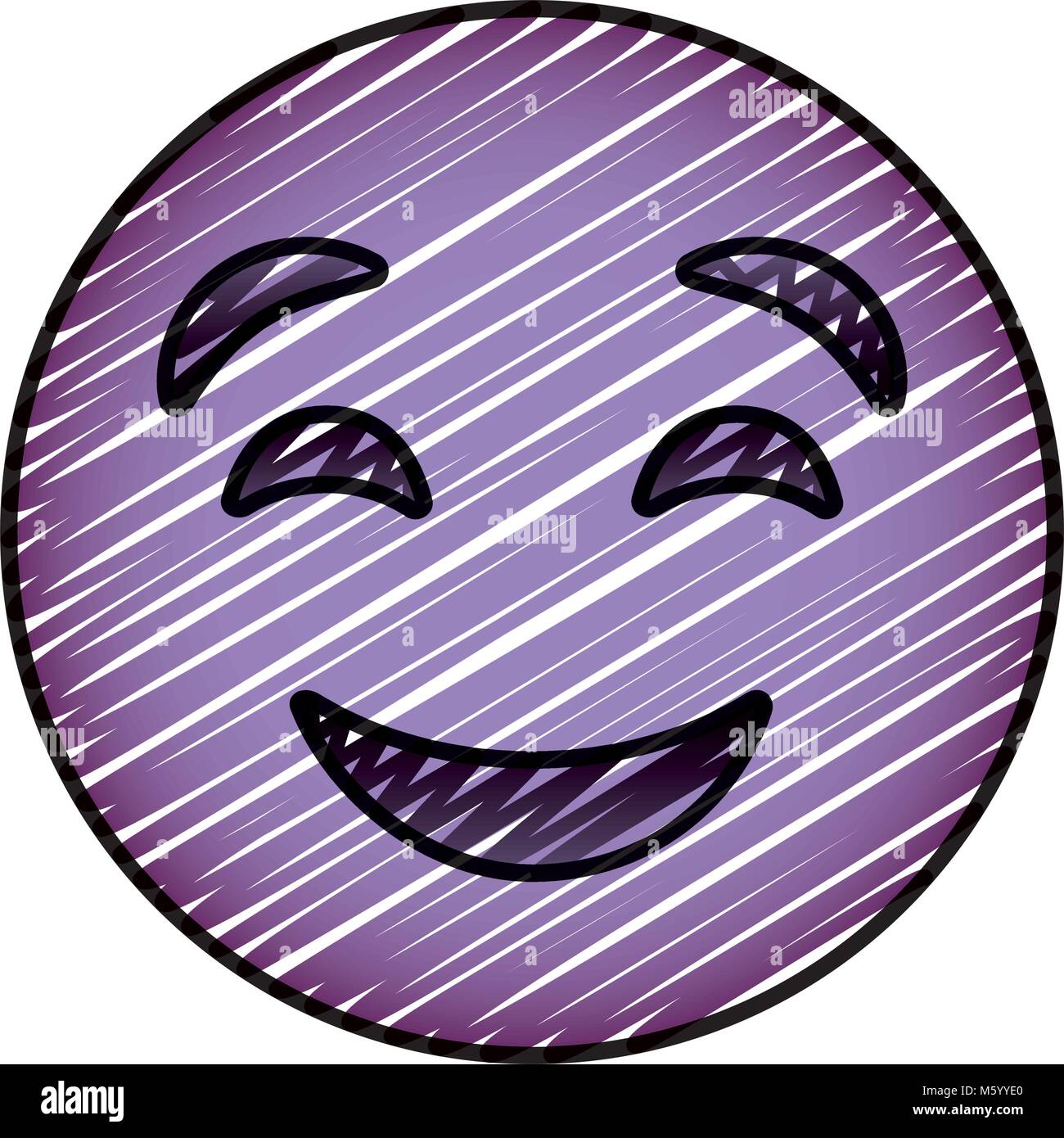 cute purple smile emoticon happy close eyes Stock Vector Image & Art ...