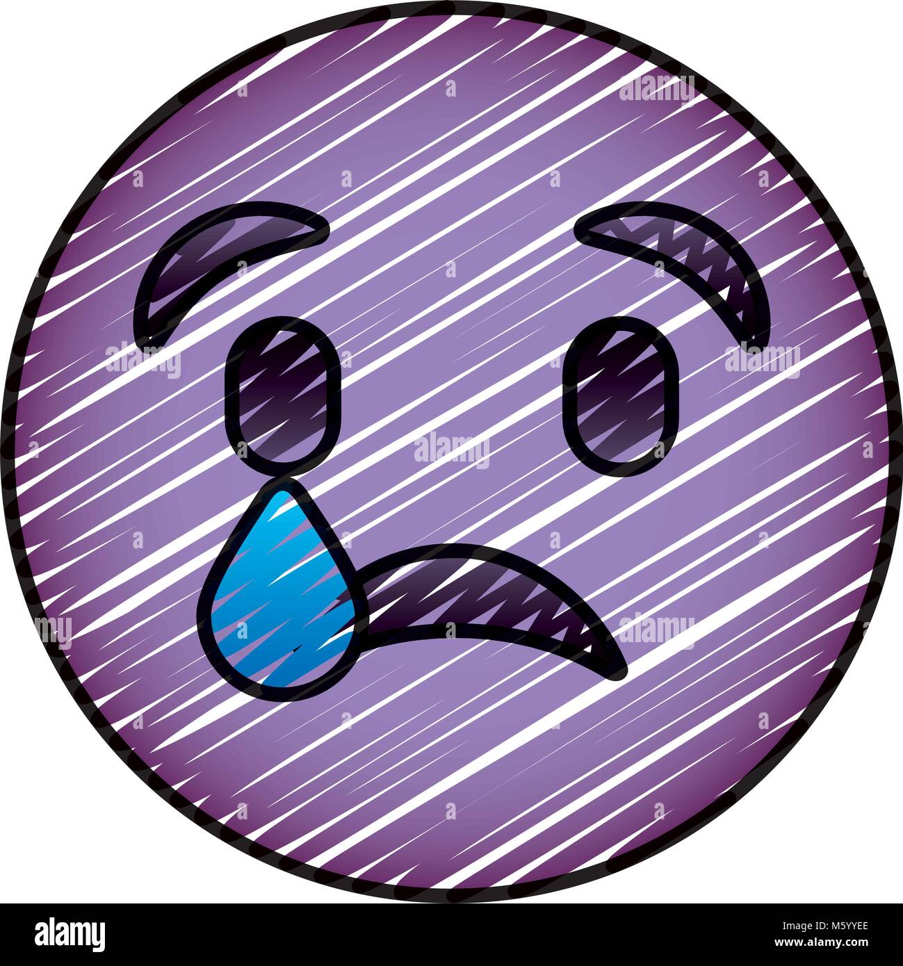cute purple smile emoticon sad tear Stock Vector Image & Art - Alamy