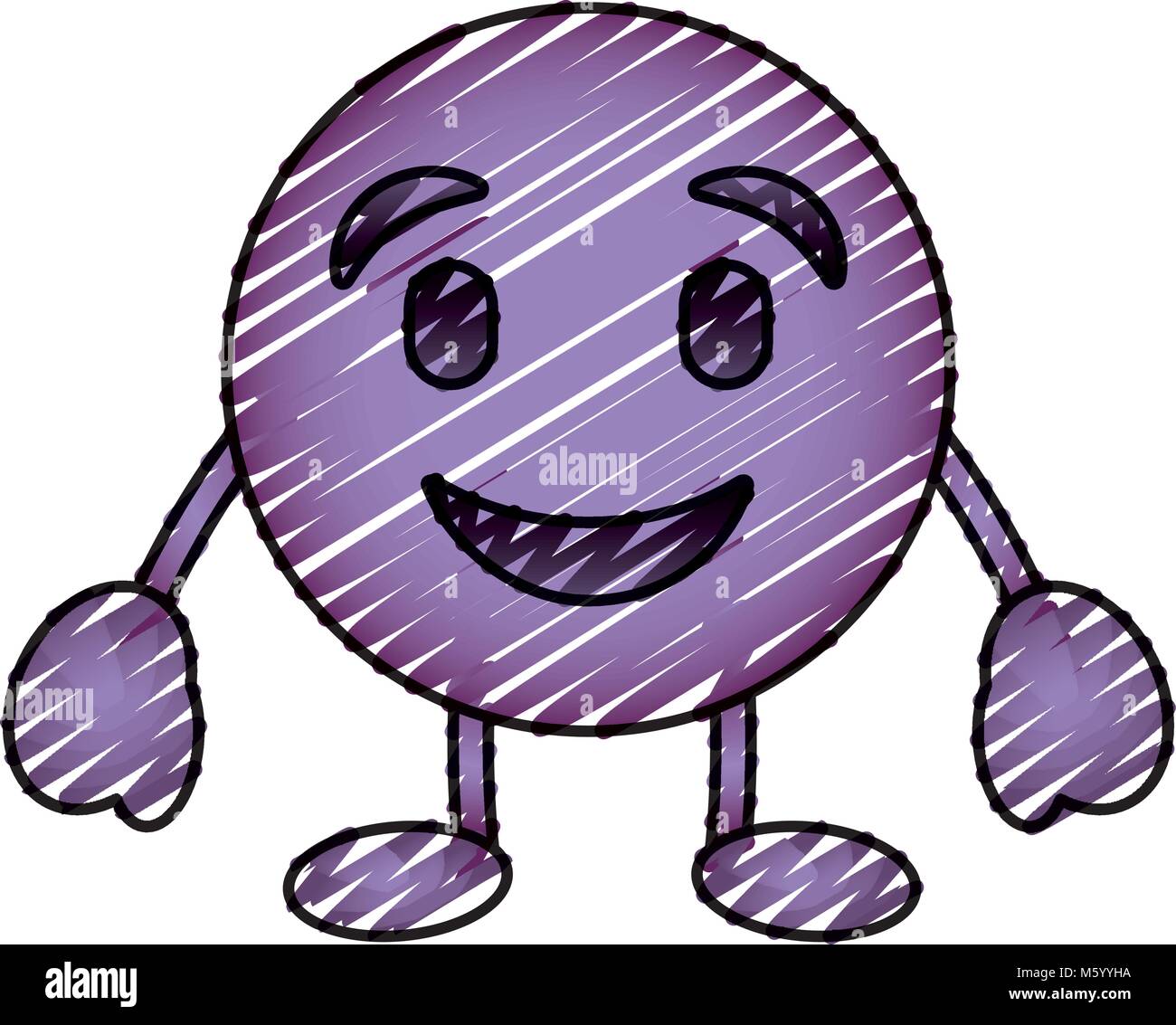 purple emoticon cartoon face happy character Stock Vector Image & Art ...