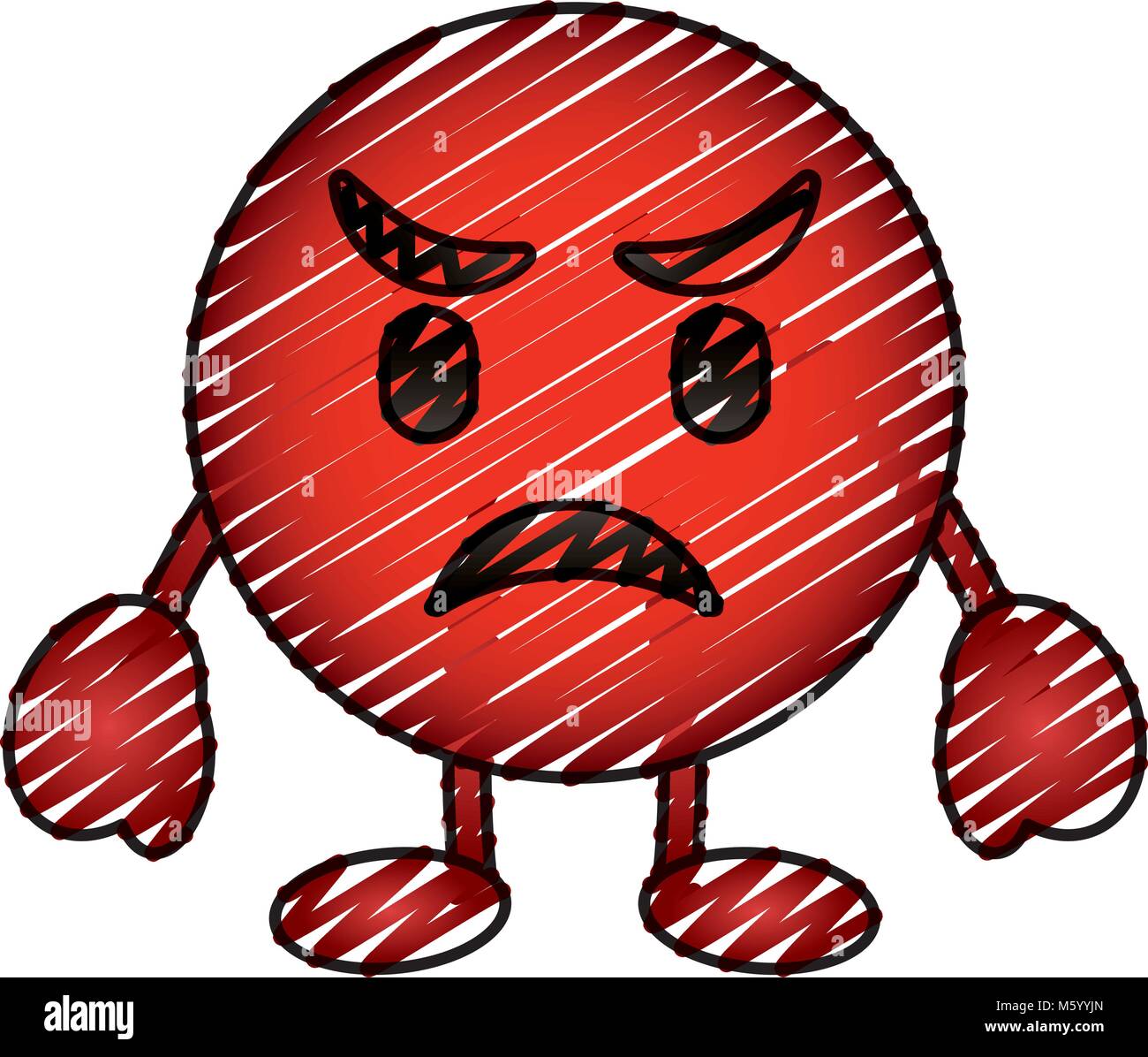 Red Mad Face Clipart