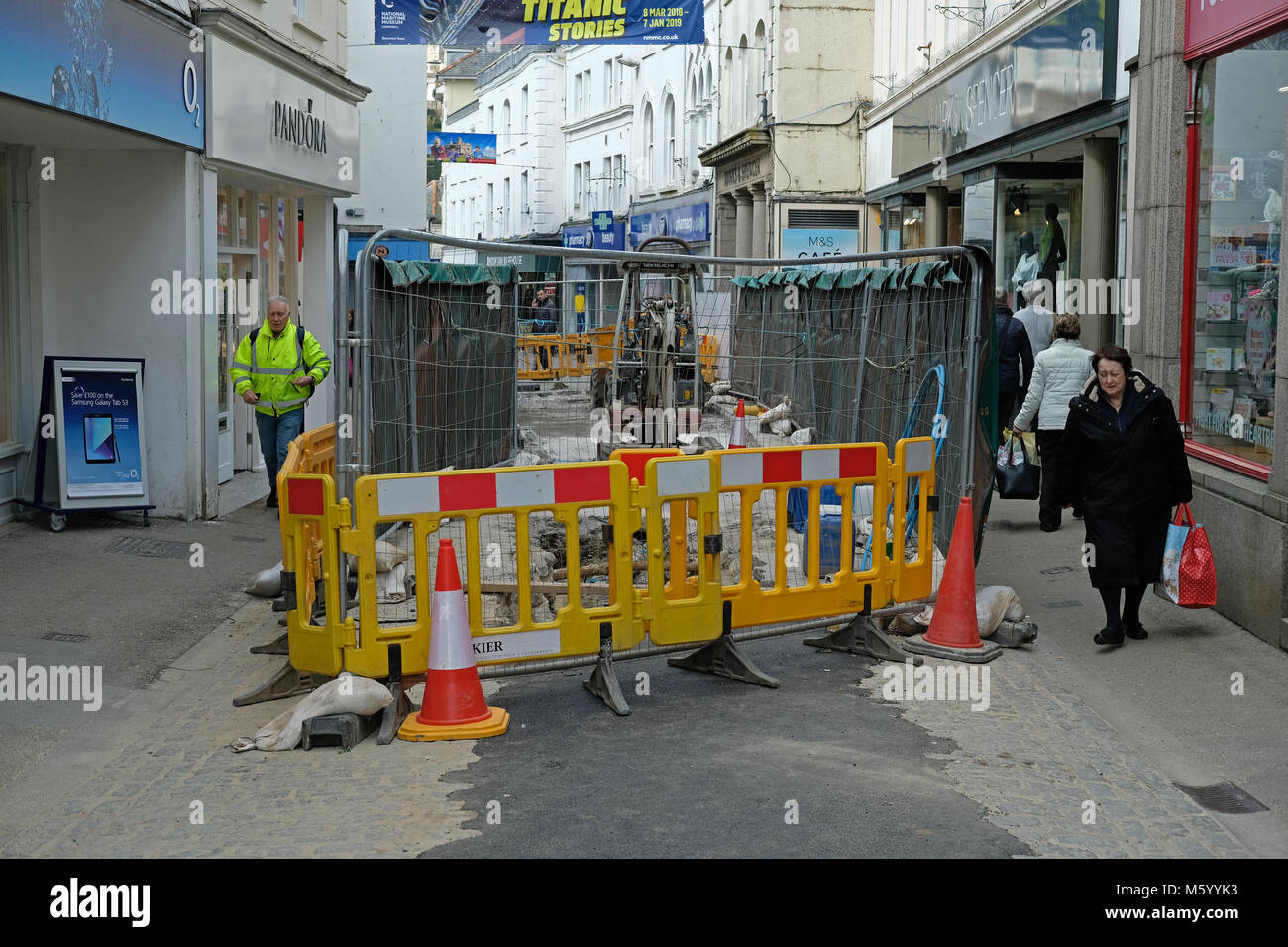 Digging up the street Stock Photo - Alamy