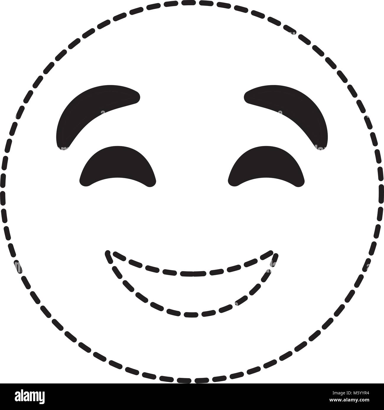 cute smile emoticon happy close eyes expression Stock Vector Image ...