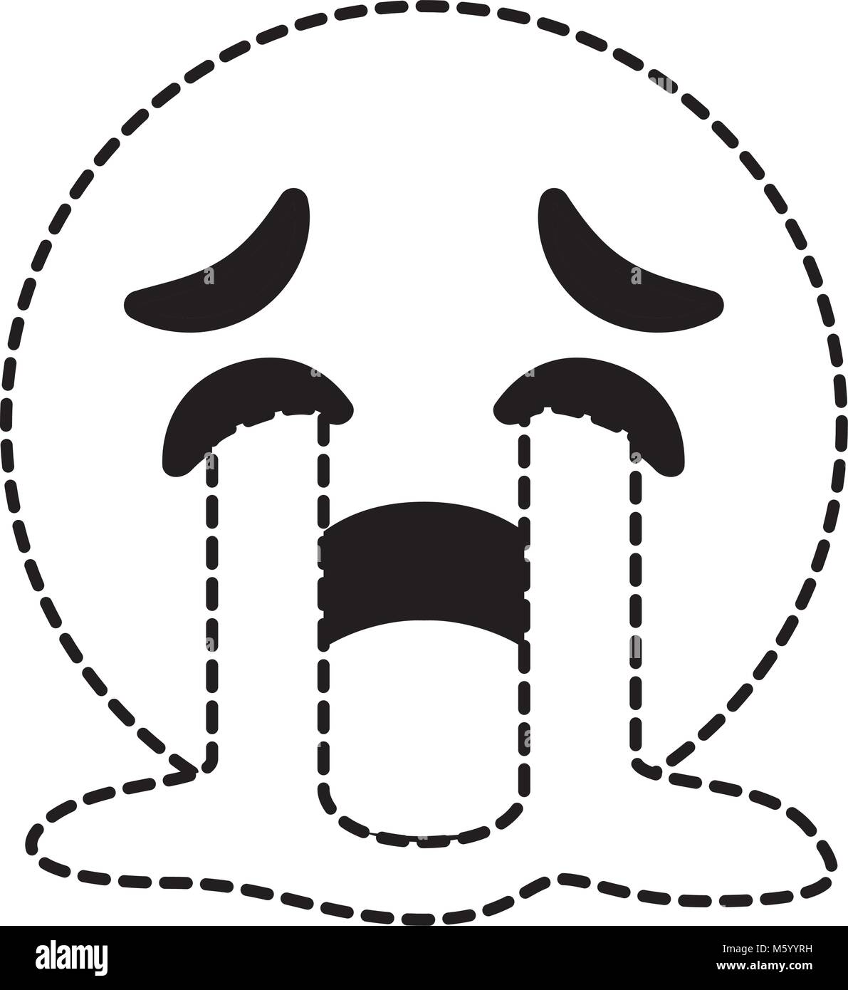 cute smile emoticon crying expression Stock Vector Image & Art - Alamy