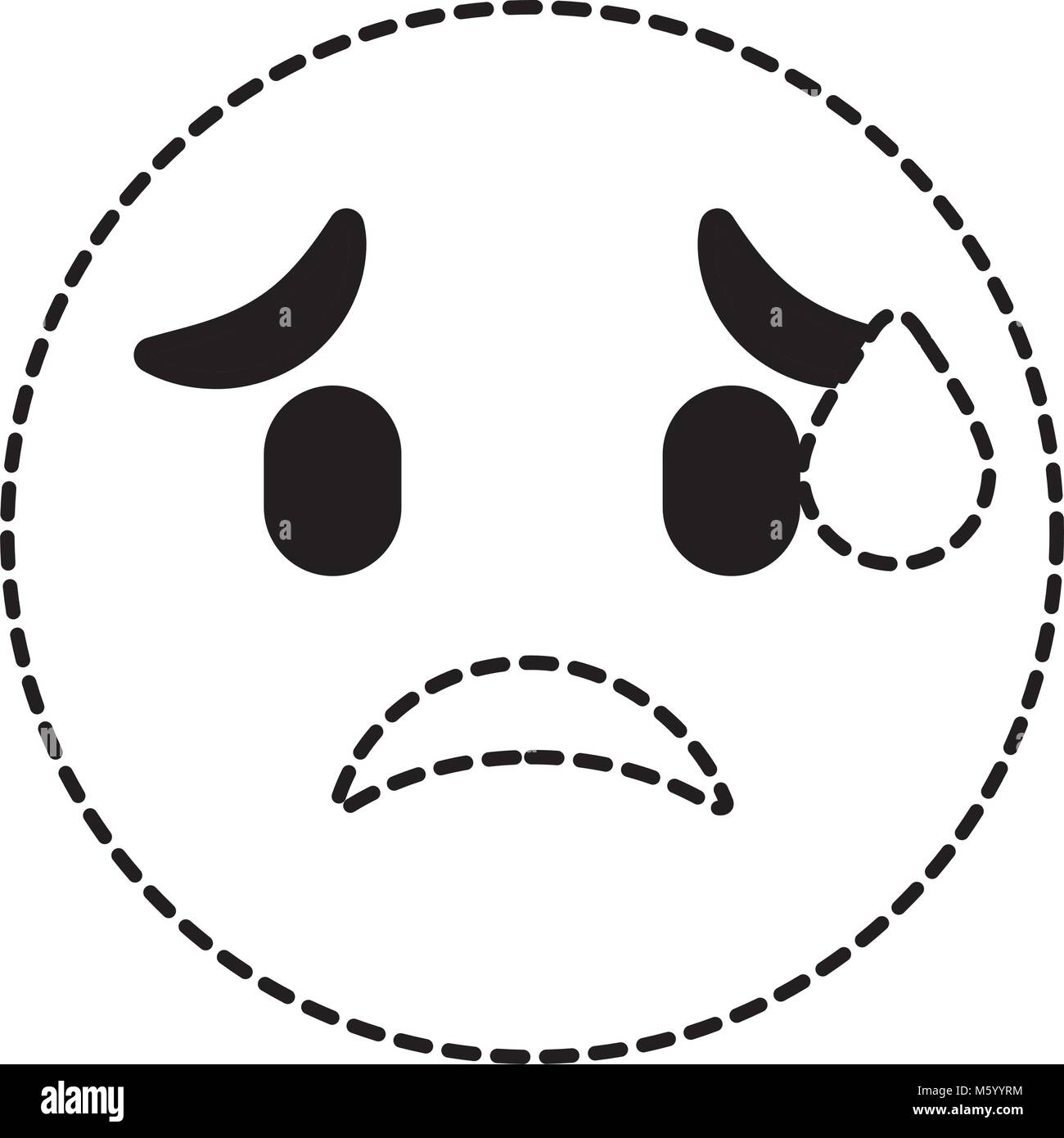 cute smile emoticon worried expression Stock Vector Image & Art - Alamy