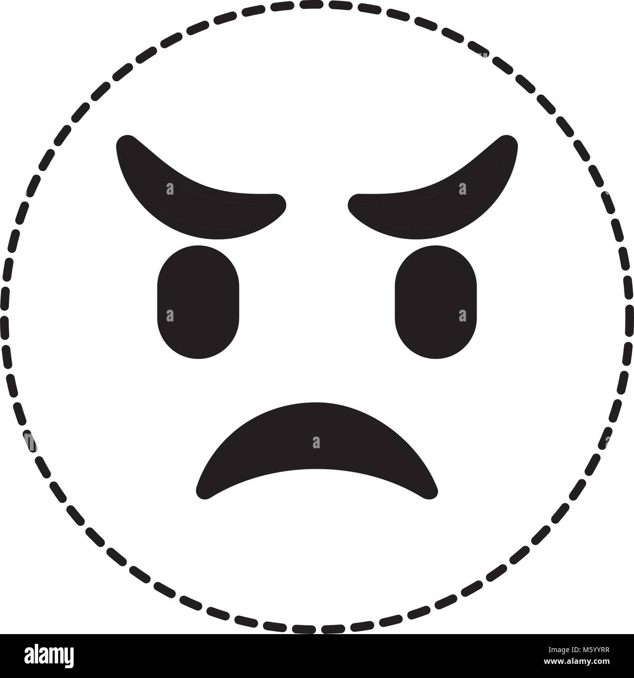 cute smile emoticon angry expression Stock Vector Image & Art - Alamy