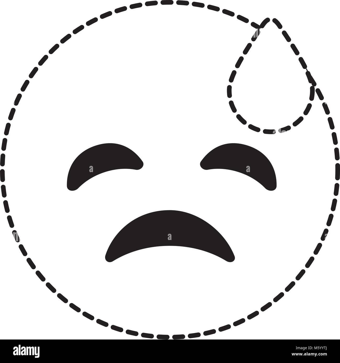 emoticon cartoon face depressive tear expression Stock Vector Image ...