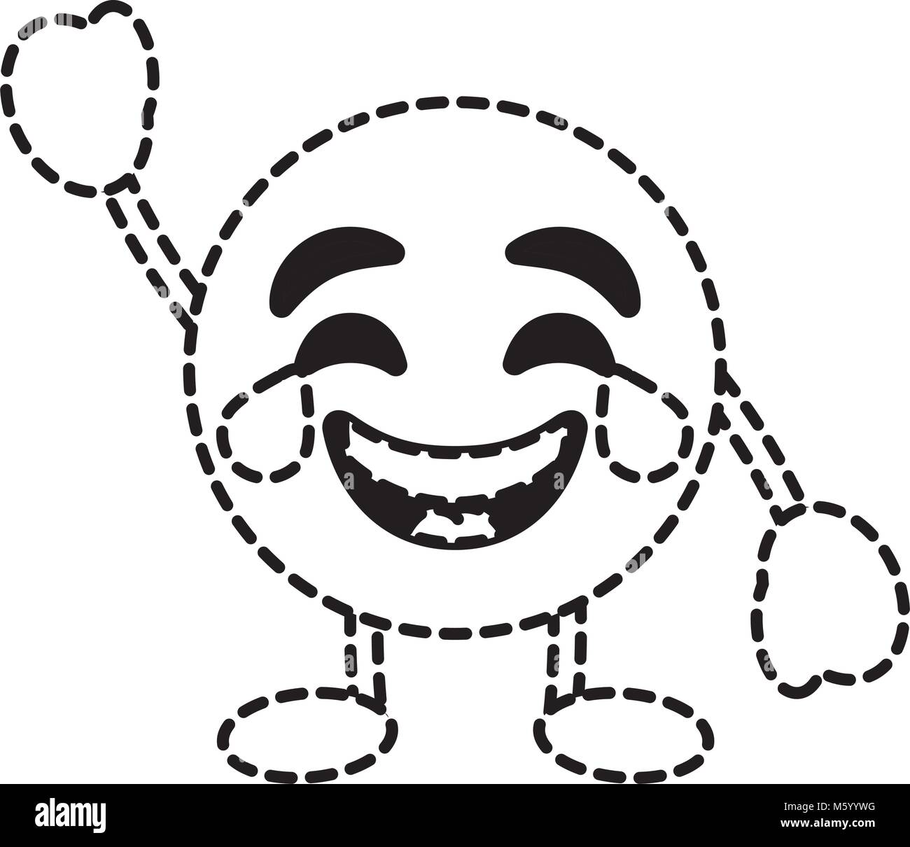 emoticon cartoon face smiling with tears character Stock Vector Image ...
