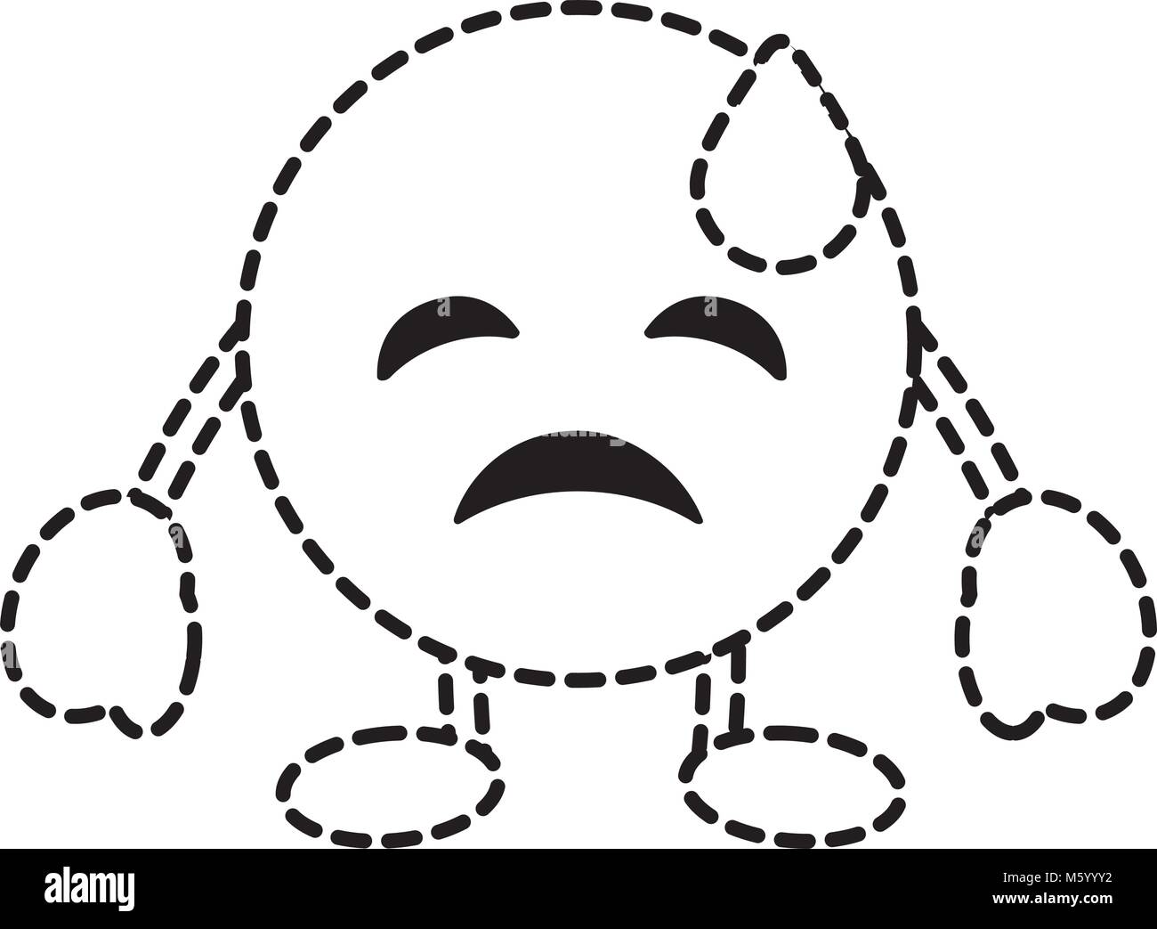 emoticon cartoon face depressive tear character Stock Vector Image ...