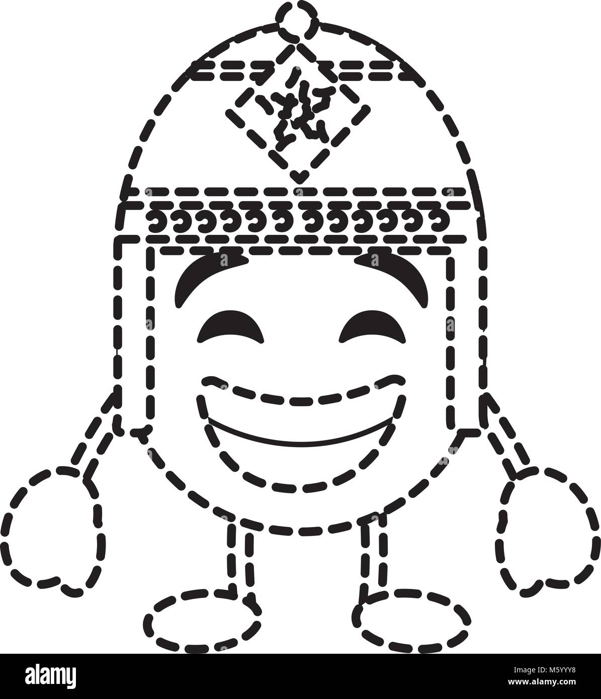 emoticon cartoon face with exotic hat character Stock Vector Image ...