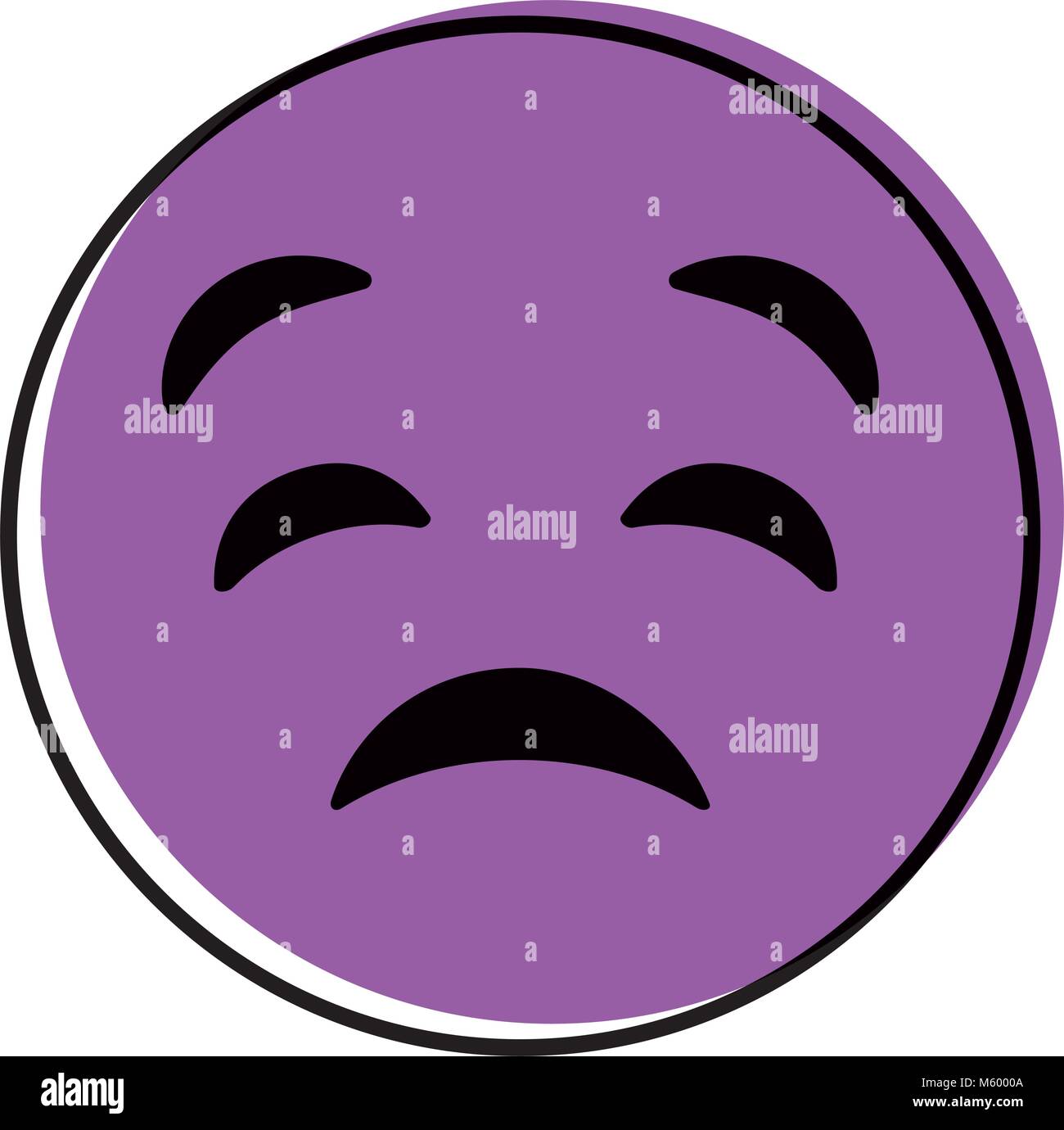 cute purple smile emoticon sad Stock Vector Image & Art - Alamy