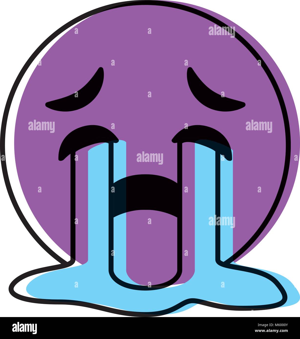 cute purple smile emoticon crying Stock Vector Image & Art - Alamy