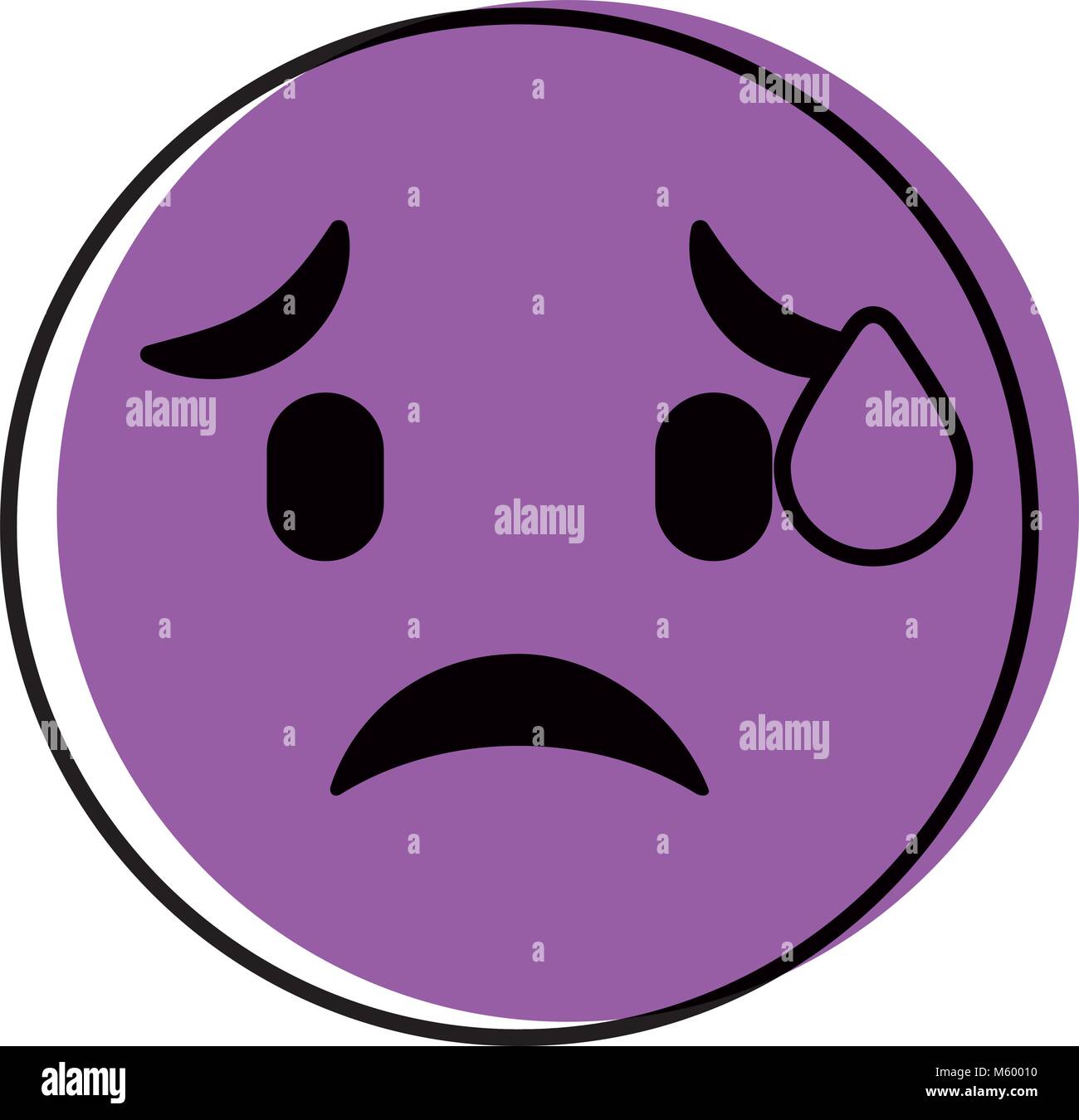 cute purple smile emoticon worried Stock Vector Image & Art - Alamy