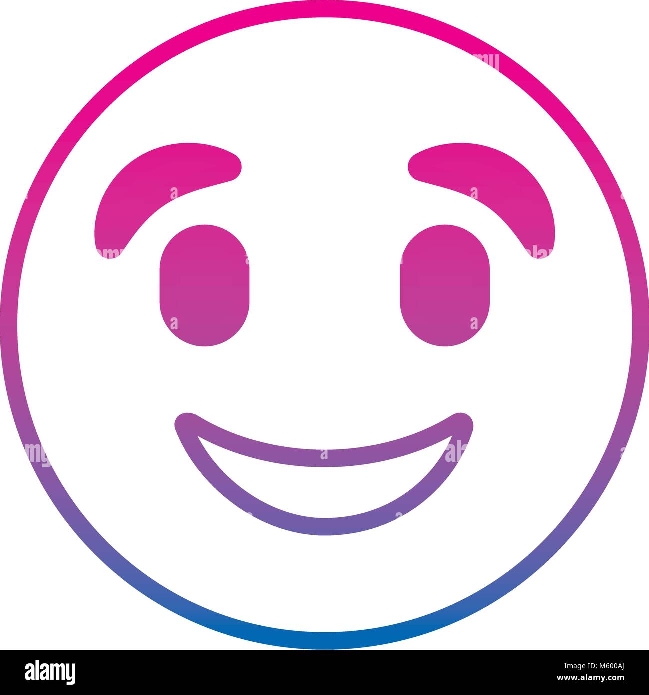 cute smile happy emoticon cartoon expression Stock Vector Image & Art ...