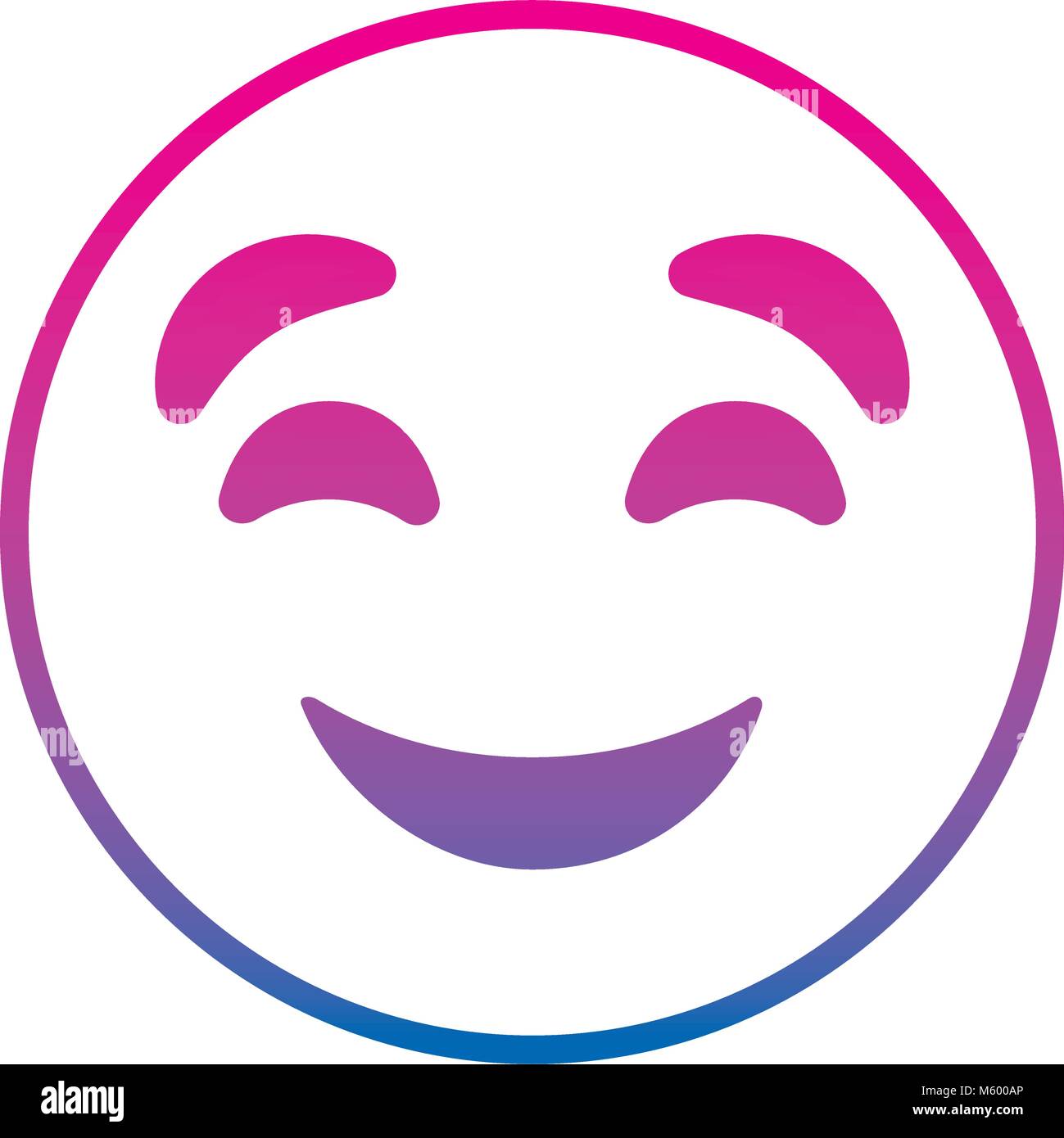 cute smile emoticon happy close eyes expression Stock Vector Image ...
