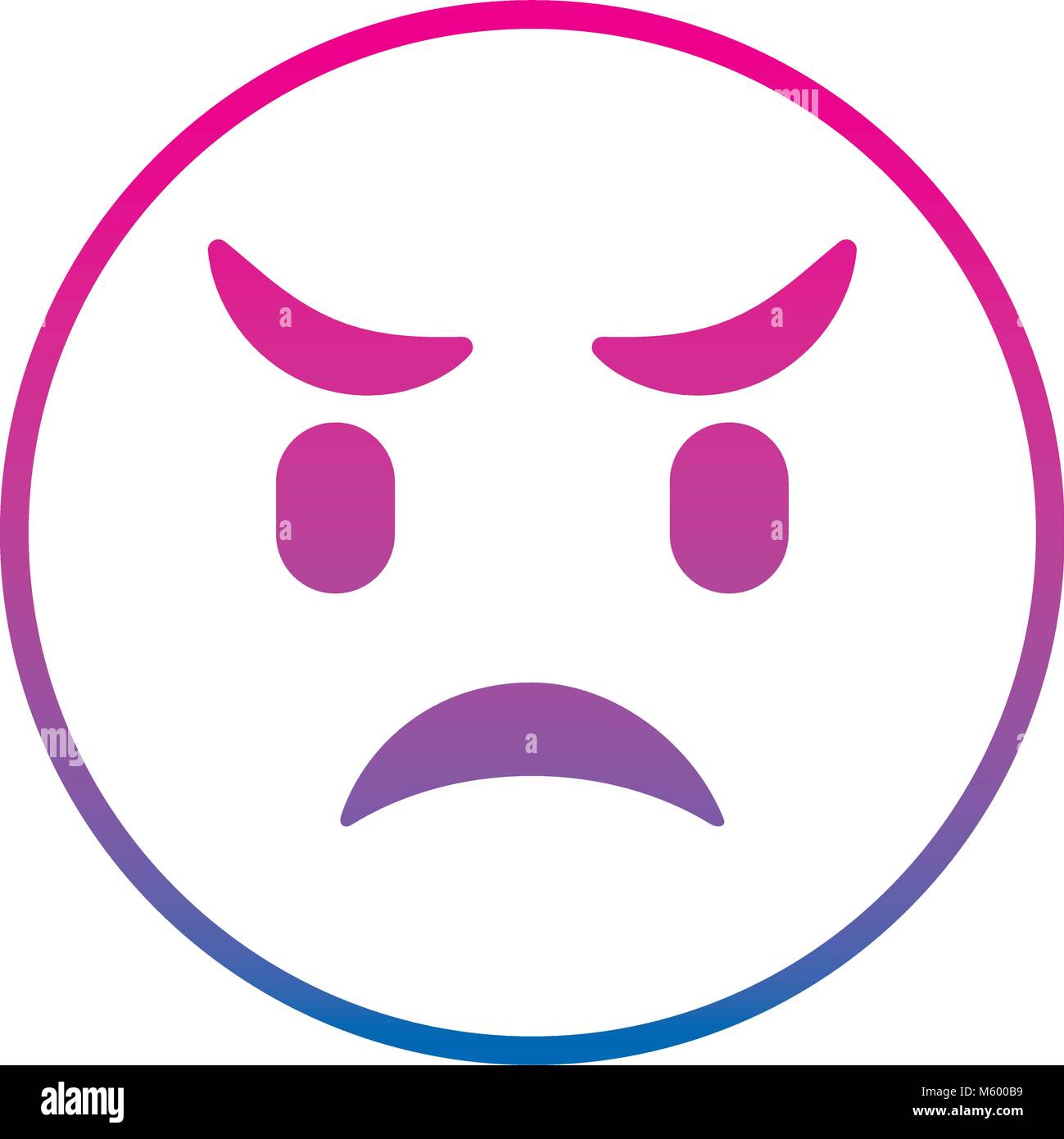 cute smile emoticon angry expression Stock Vector Image & Art - Alamy