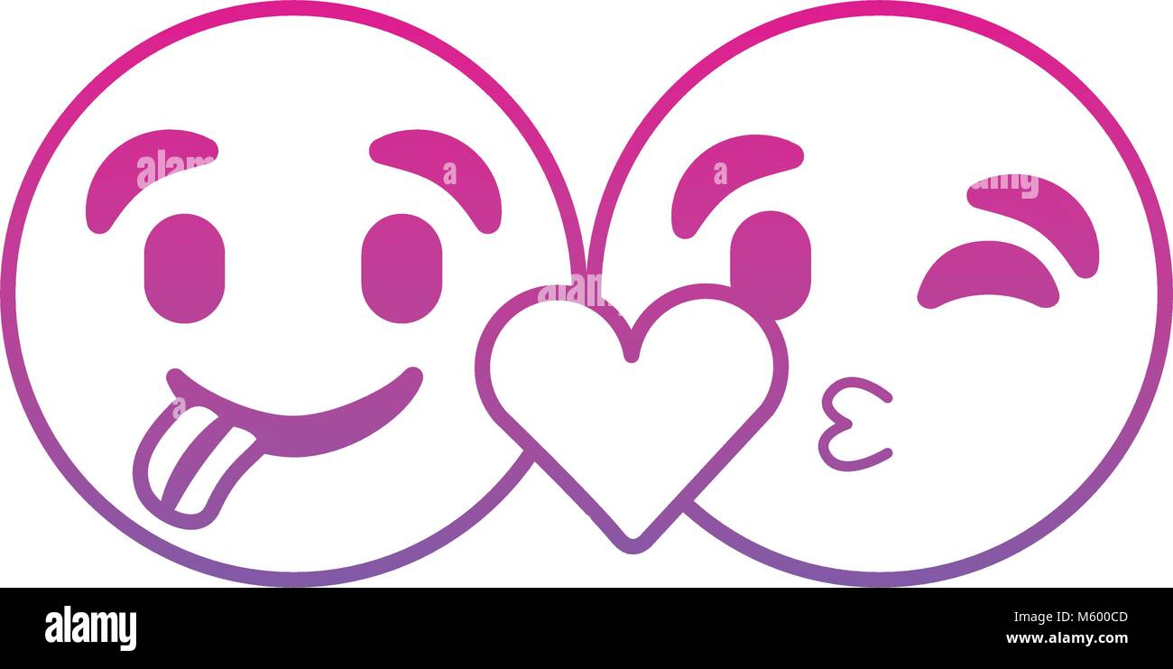 Emoticons line set illustration hi-res stock photography and images - Alamy