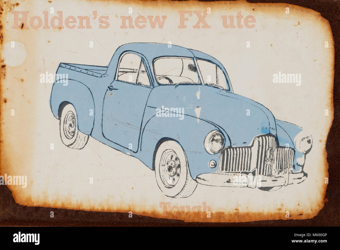 Old historical General Motors Holden car advertisement, Australia Stock ...