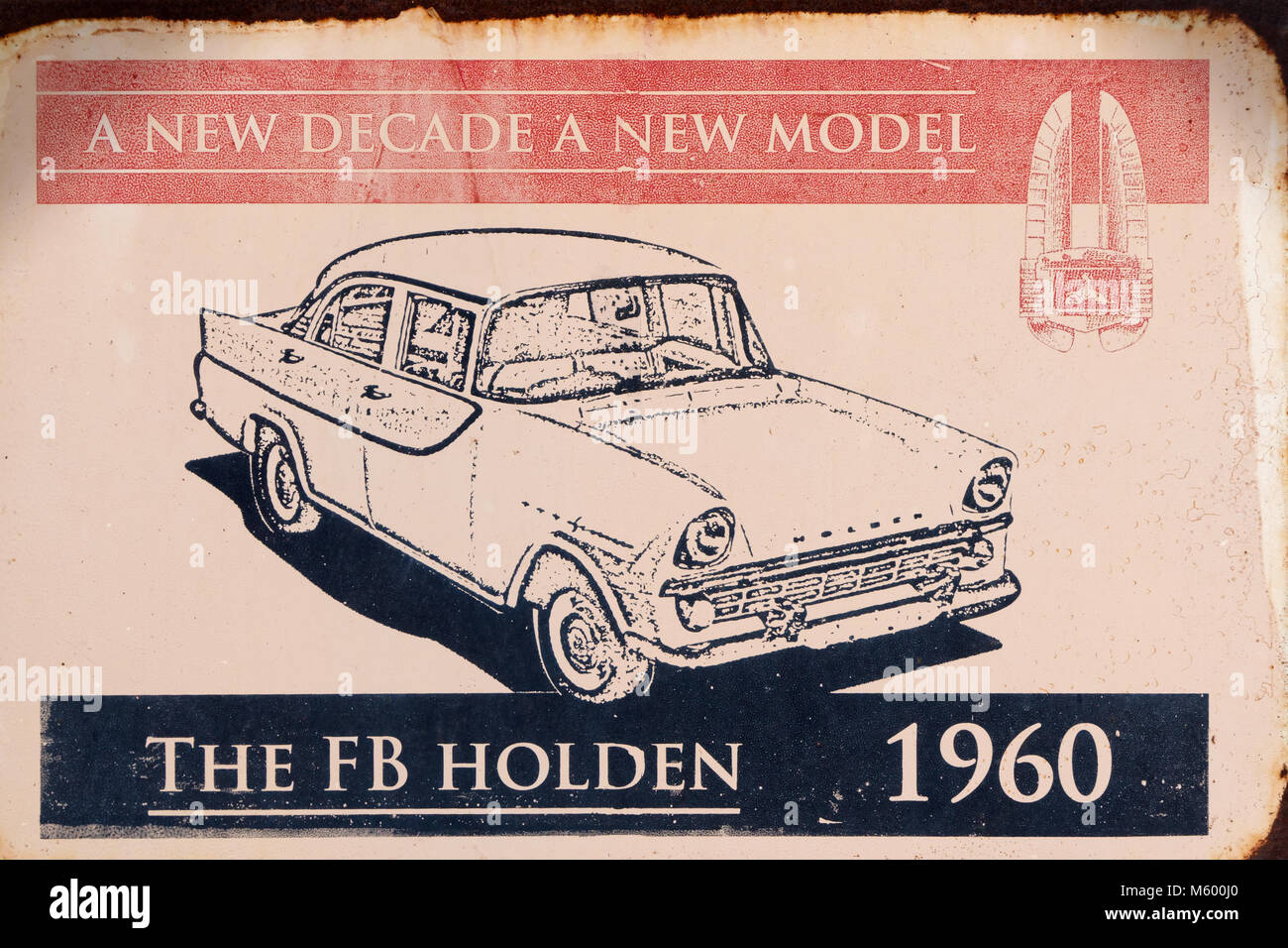 Old historical General Motors Holden car advertisement, Australia Stock ...