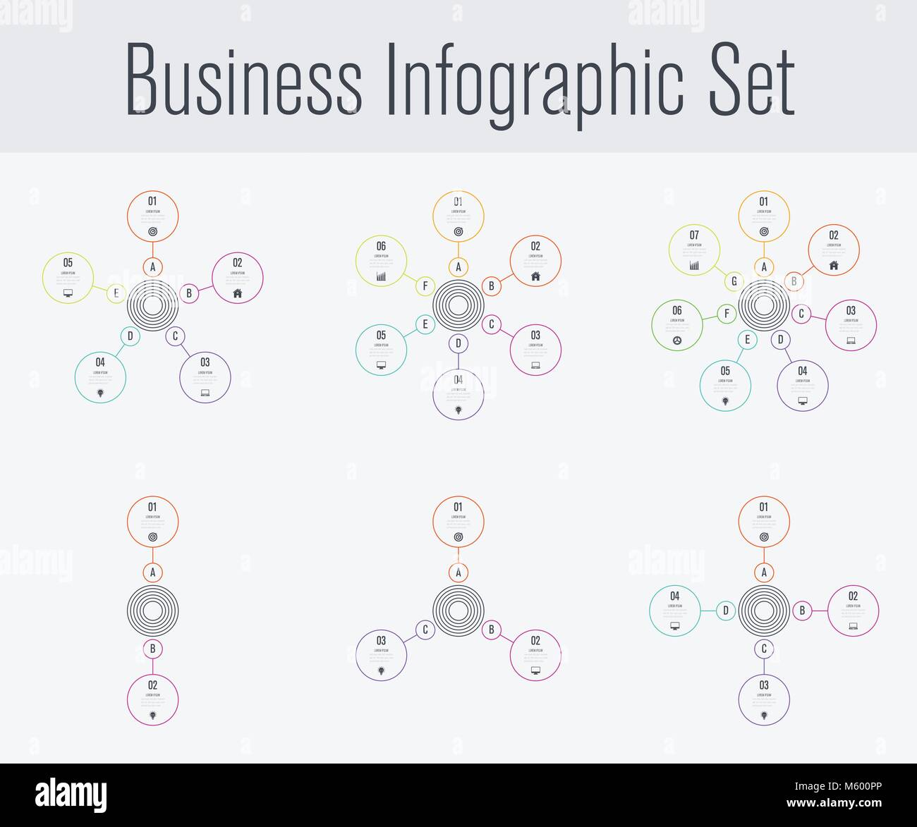 Set with infographics. Data and information visualization. Template ...