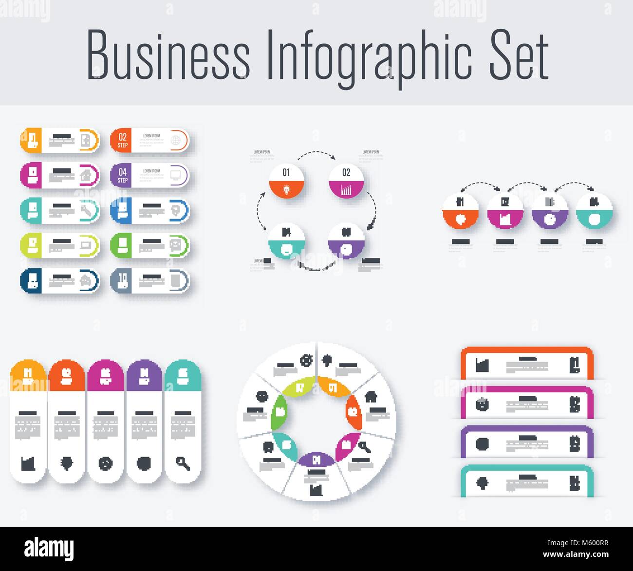 Set with infographics. Data and information visualization. Template ...