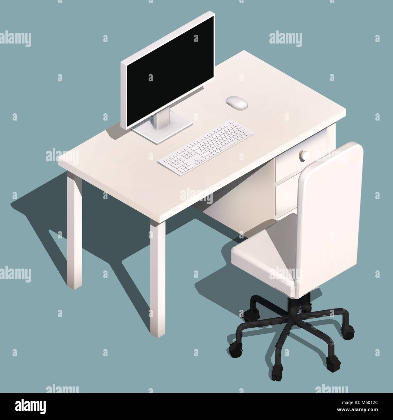 Isometric concept of workplace with computer Stock Vector Image & Art ...