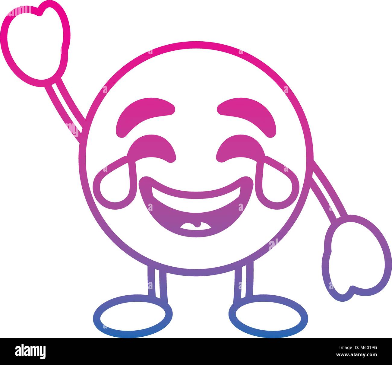 emoticon cartoon face smiling with tears character Stock Vector Image ...
