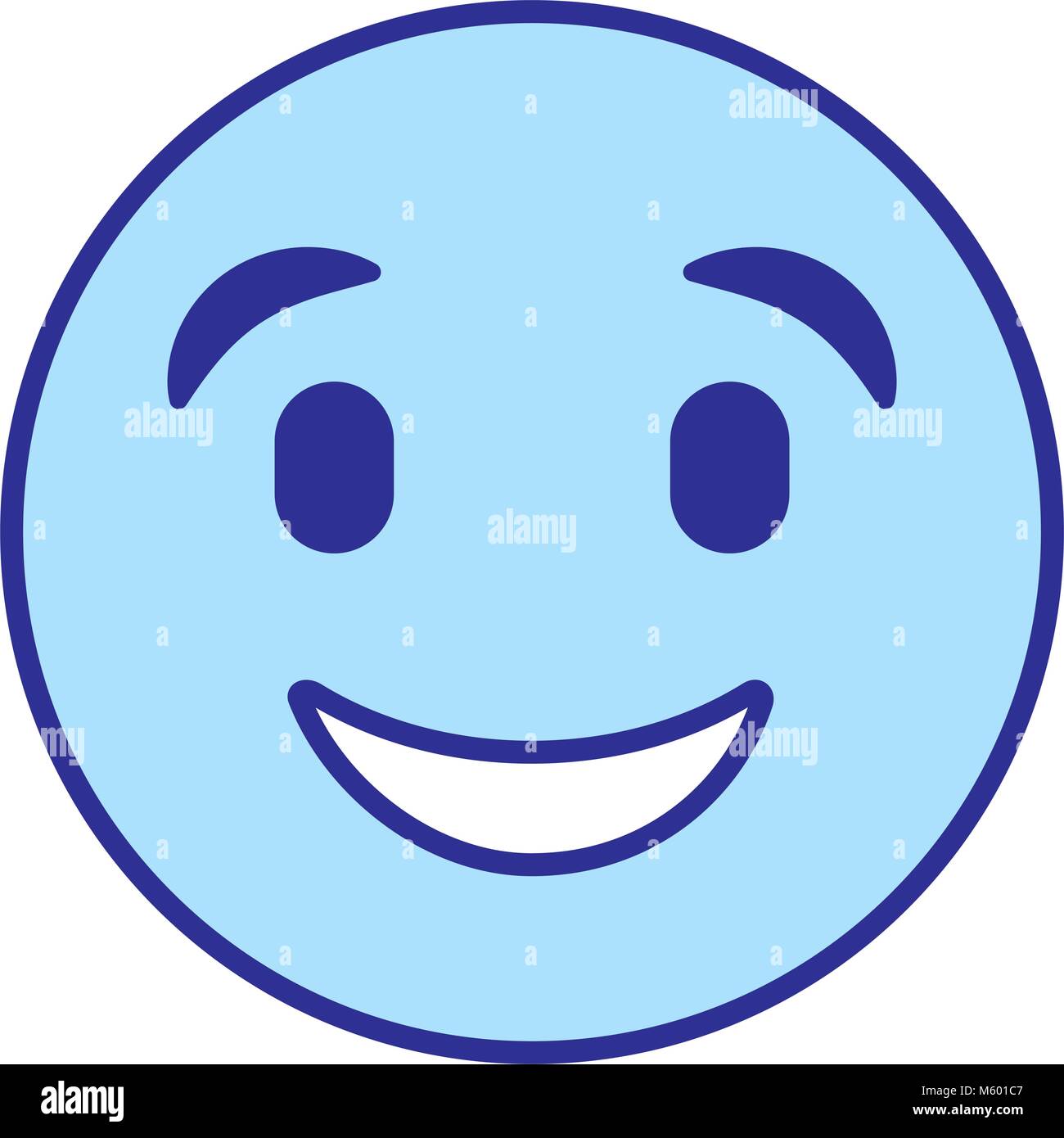cute smile happy emoticon blue Stock Vector Image & Art - Alamy
