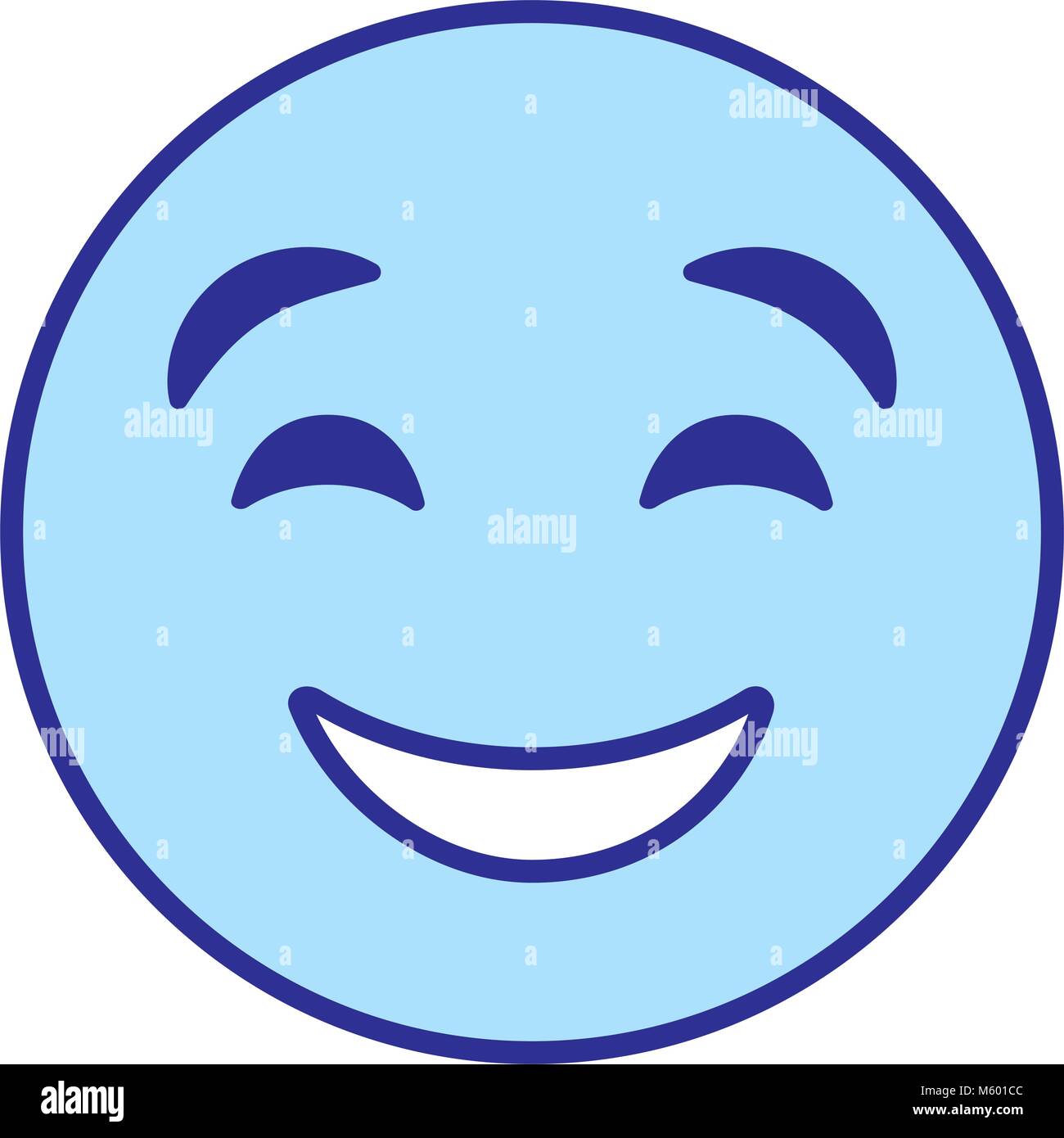 cute smile emoticon happy close eyes blue Stock Vector Image & Art - Alamy