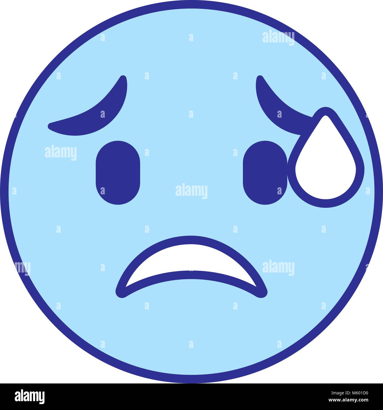 cute smile emoticon worried blue Stock Vector Image & Art - Alamy