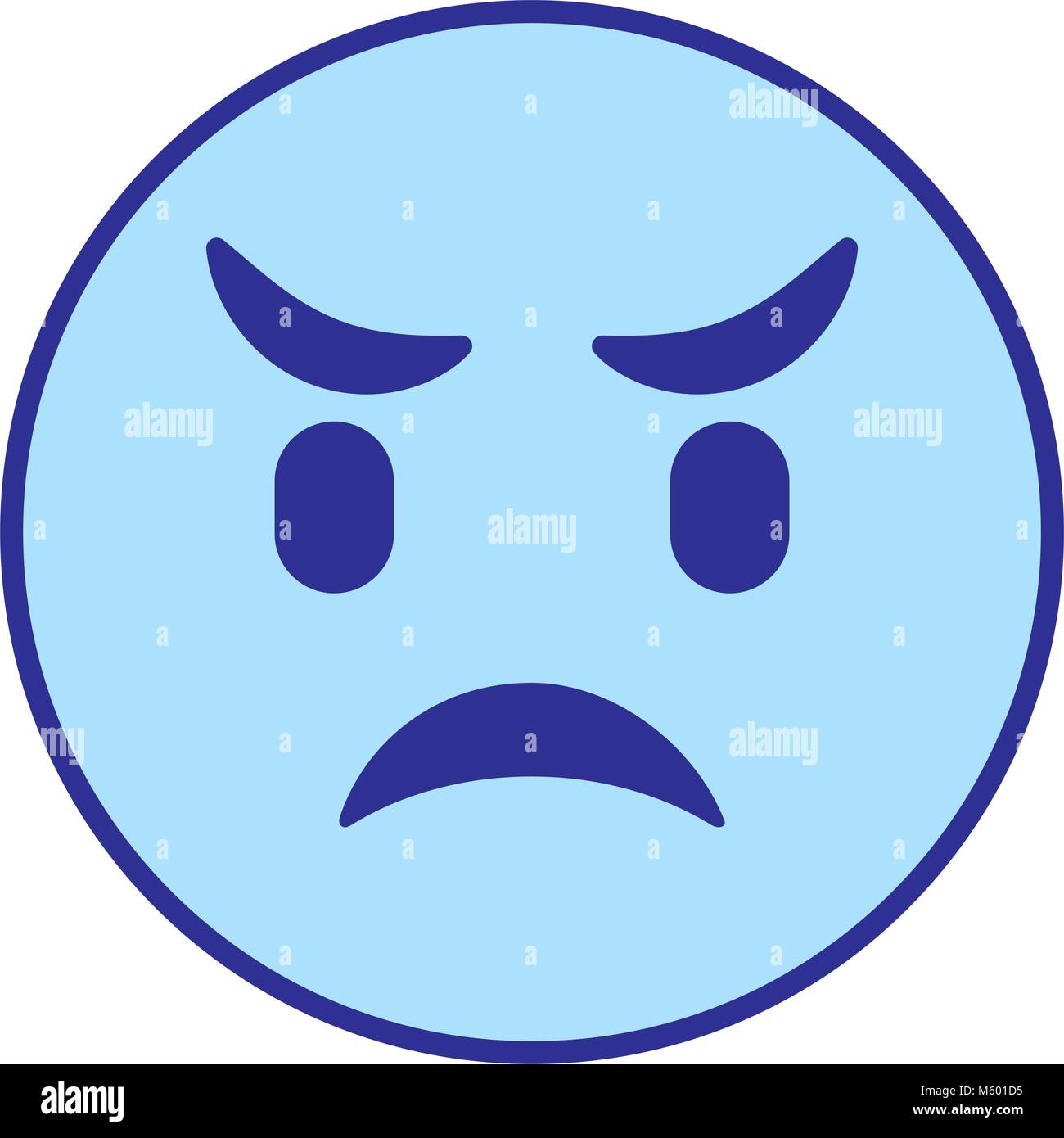cute smile emoticon angry blue Stock Vector Image & Art - Alamy