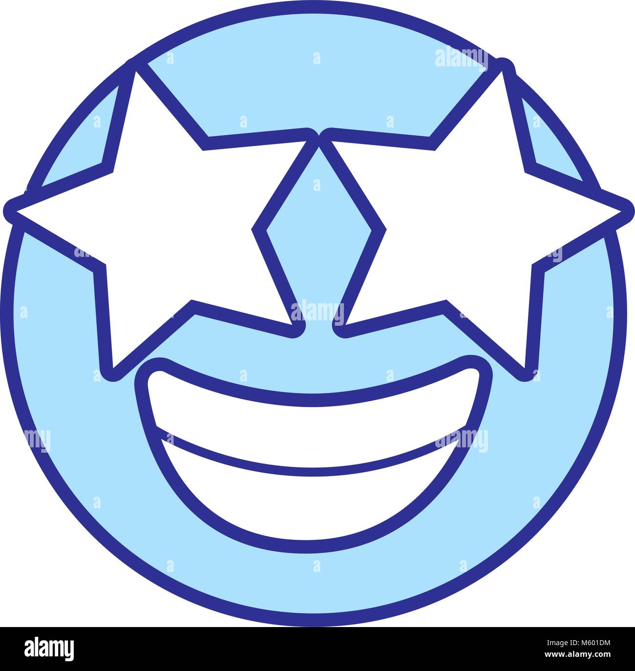 emoticon cartoon face happy star eyes blue Stock Vector Image & Art - Alamy