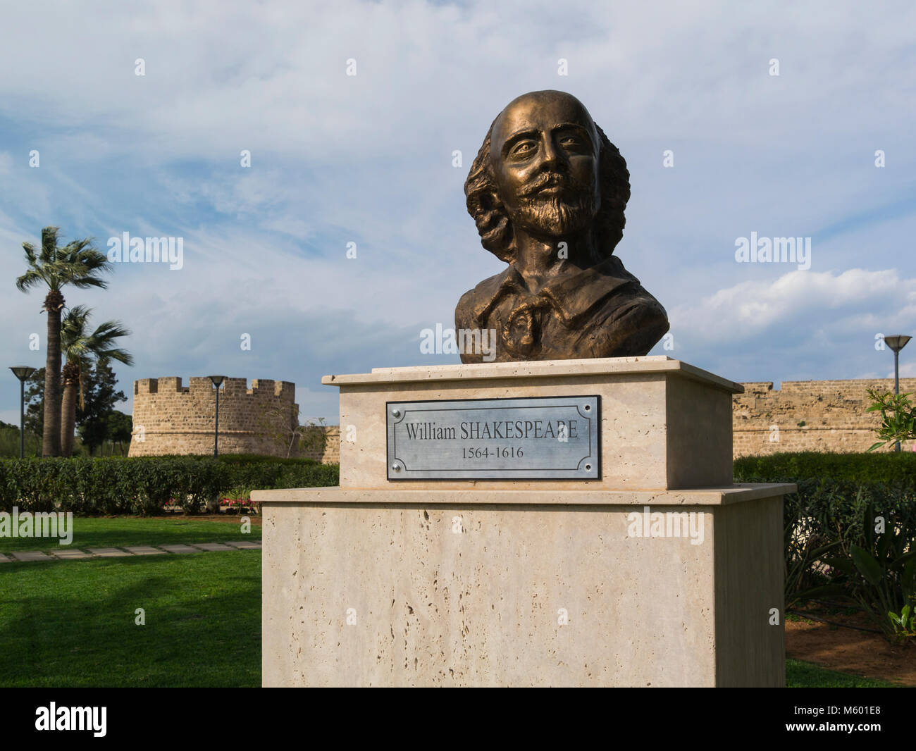Bust of William Shakespeare in front of Othello's Tower the Citadel ...