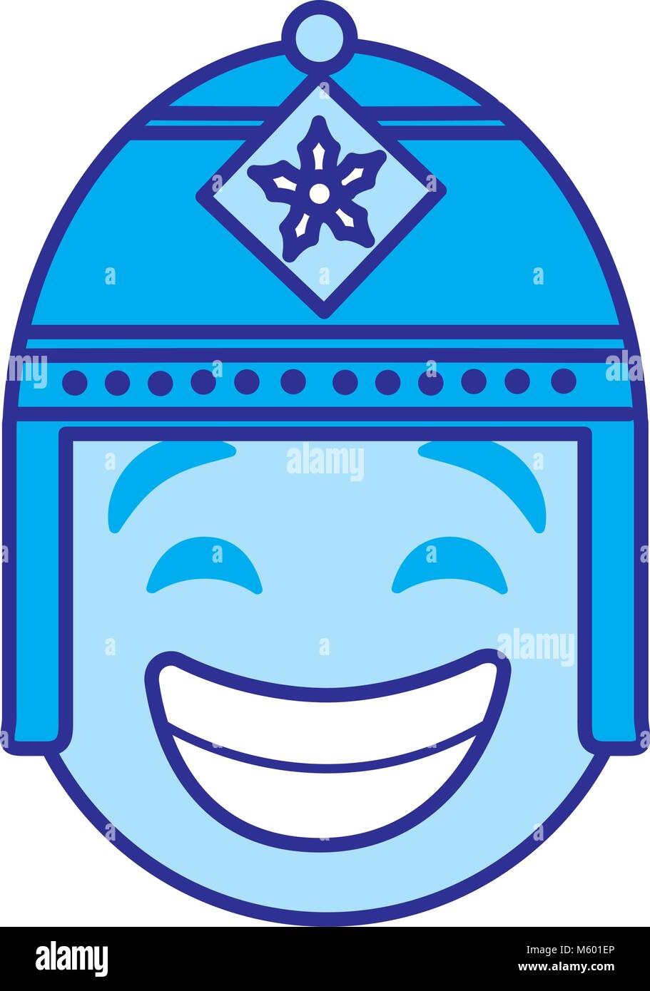 emoticon cartoon face with exotic hat blue Stock Vector Image & Art - Alamy