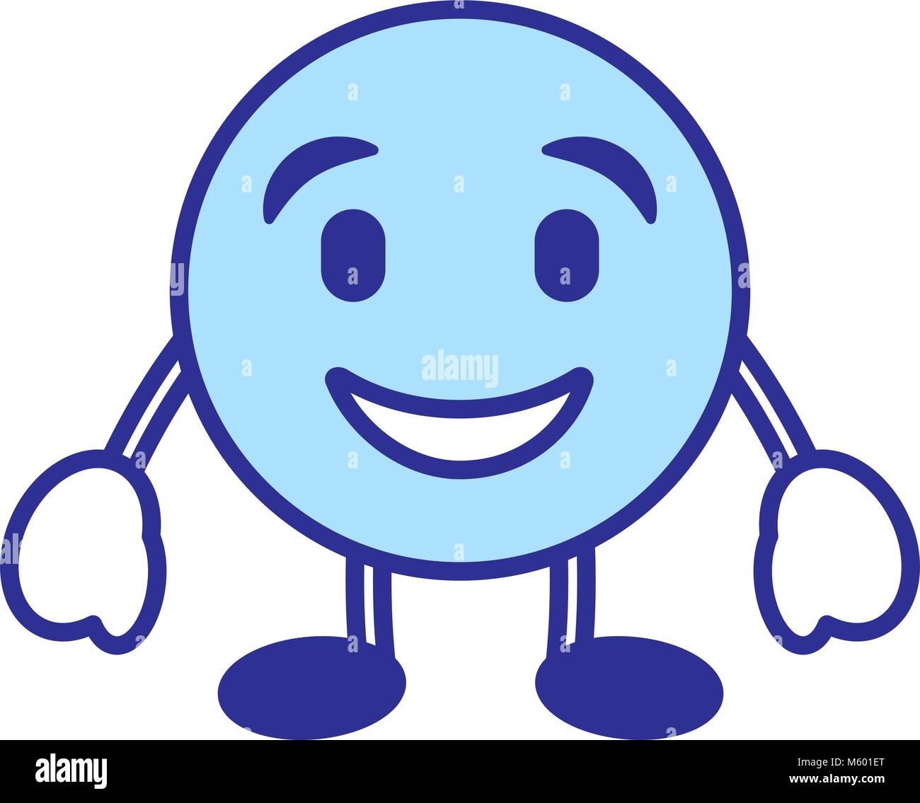 emoticon cartoon face happy character blue Stock Vector Image & Art - Alamy