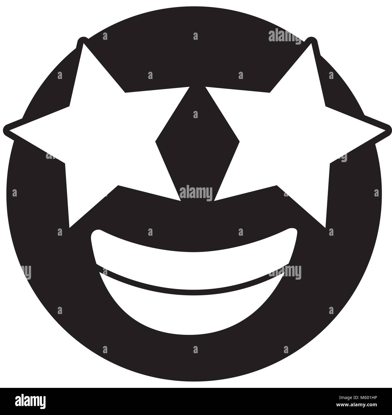 emoticon cartoon face happy star eyes Stock Vector Image & Art - Alamy