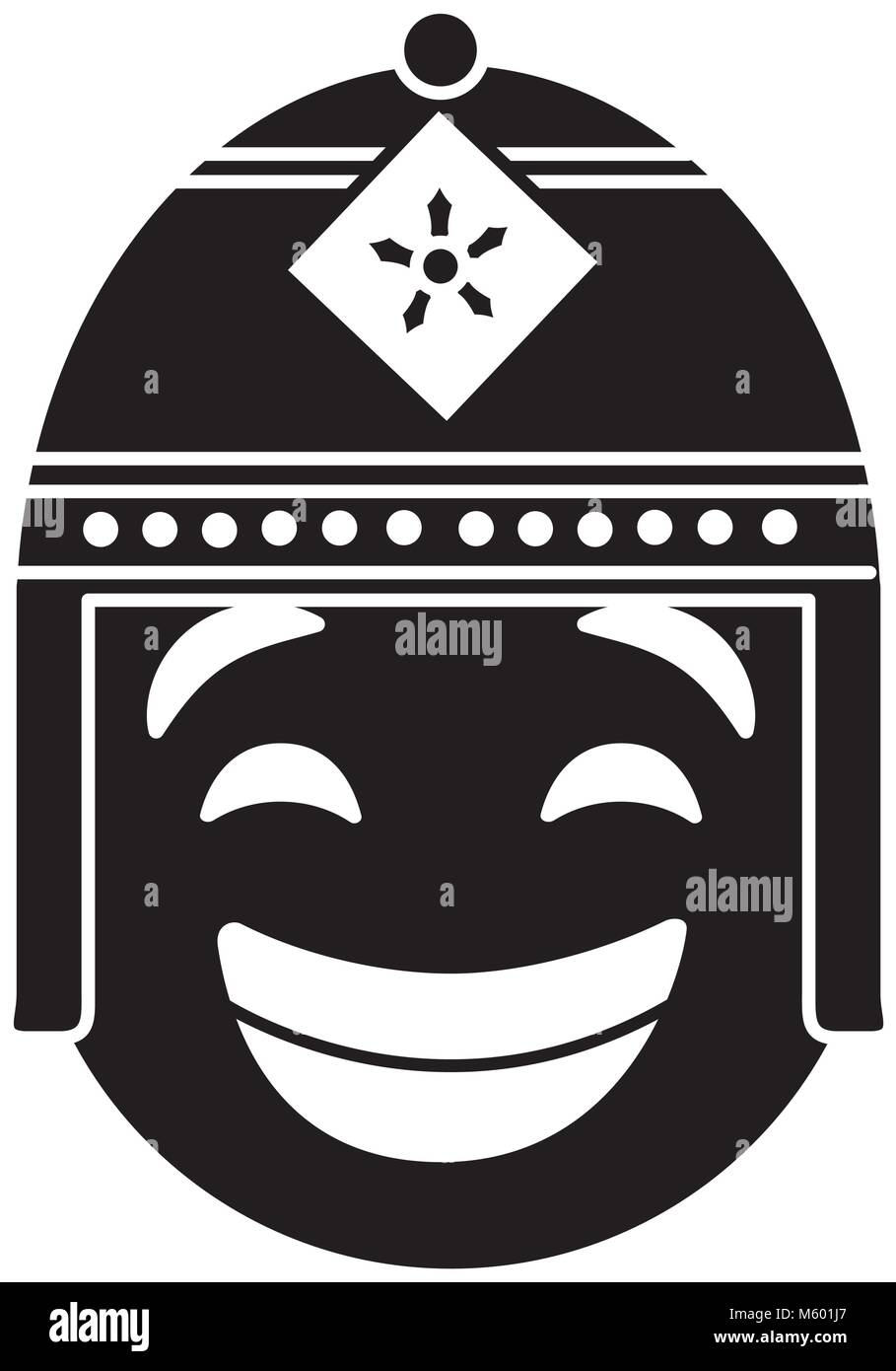 purple emoticon cartoon face with exotic hat Stock Vector Image & Art ...