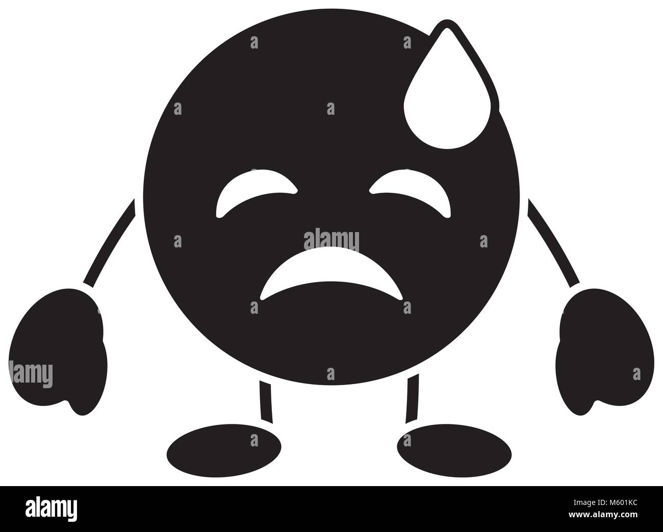purple emoticon cartoon face depressive tear character Stock Vector ...
