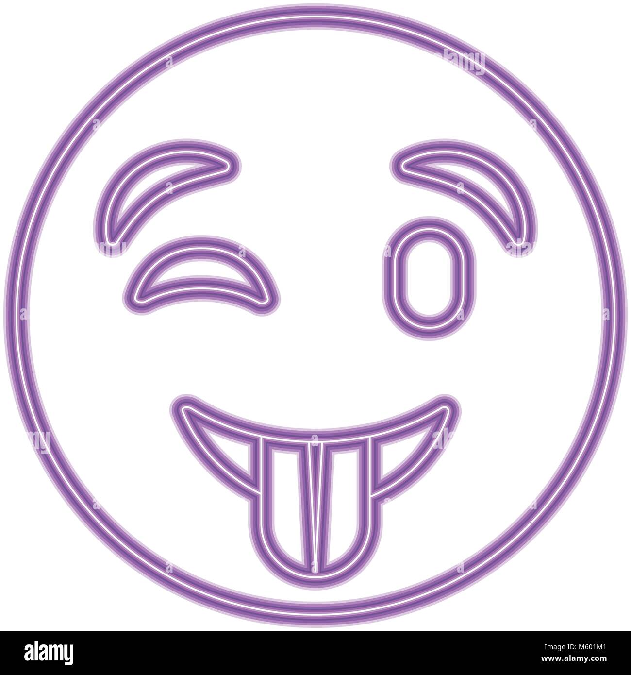 cute purple smile emoticon tongue out Stock Vector Image & Art - Alamy