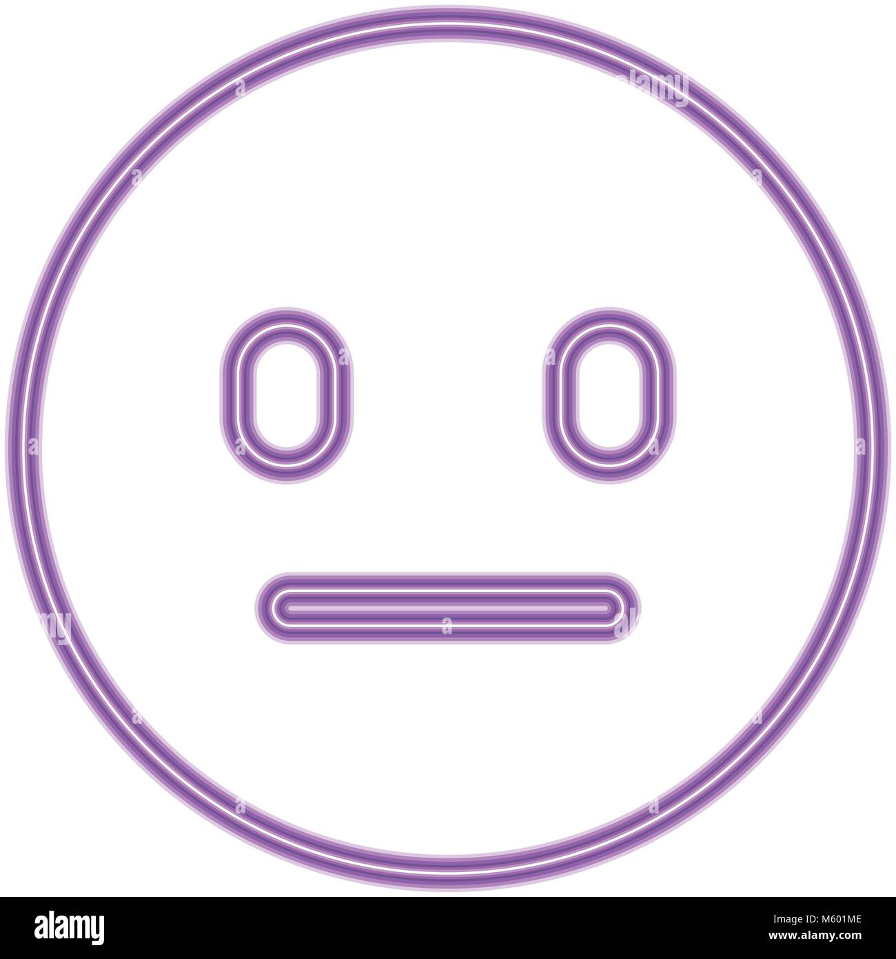 purple emoticon cartoon face speechless Stock Vector Image & Art - Alamy