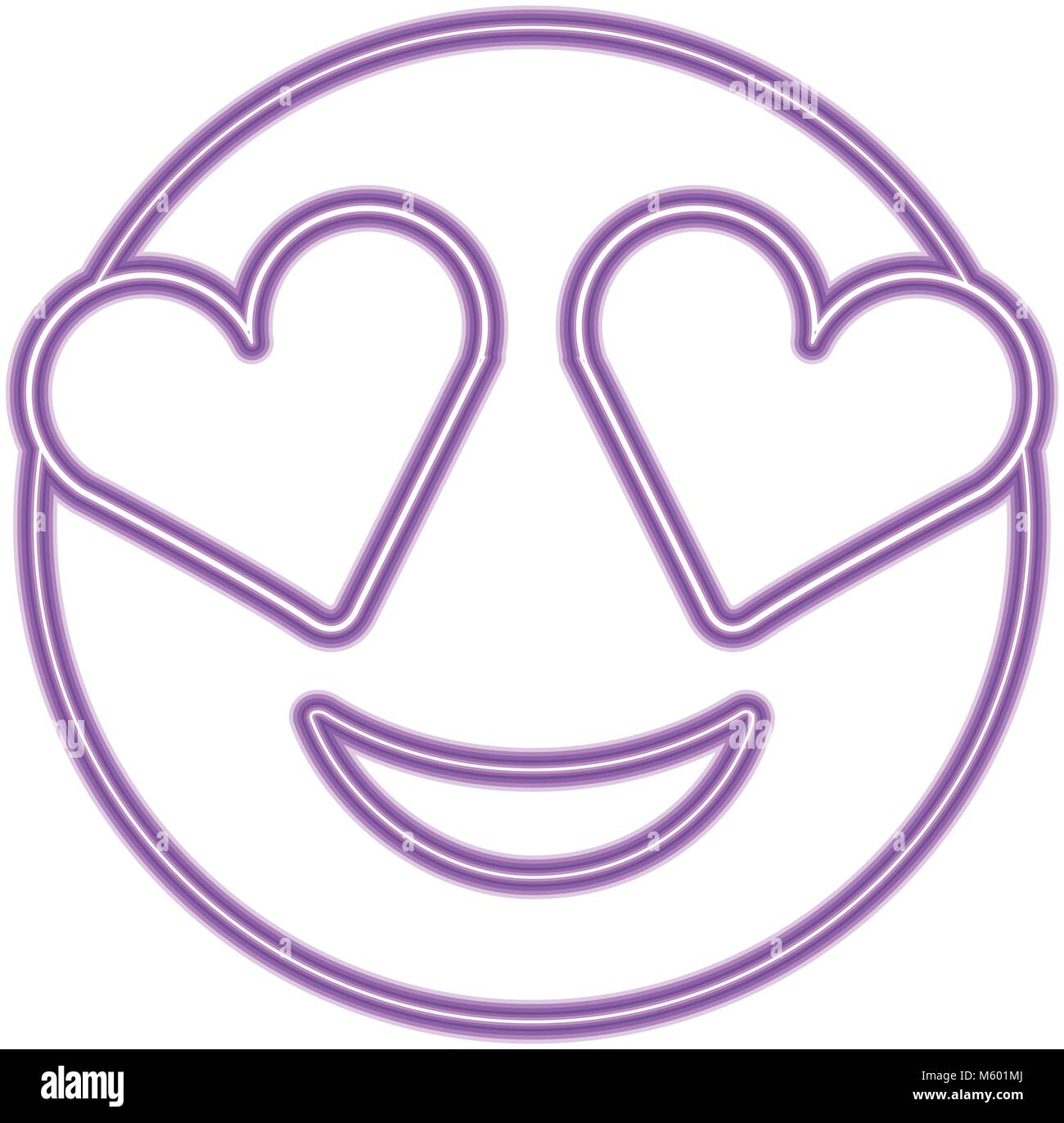 purple emoticon cartoon face in love Stock Vector Image & Art - Alamy