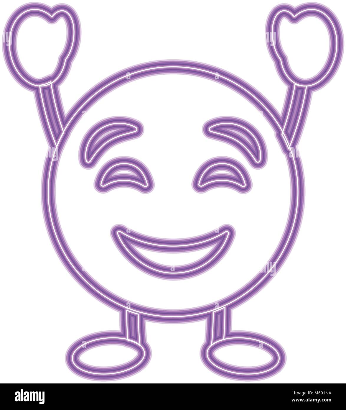 purple emoticon cartoon face smiling character Stock Vector Image & Art ...