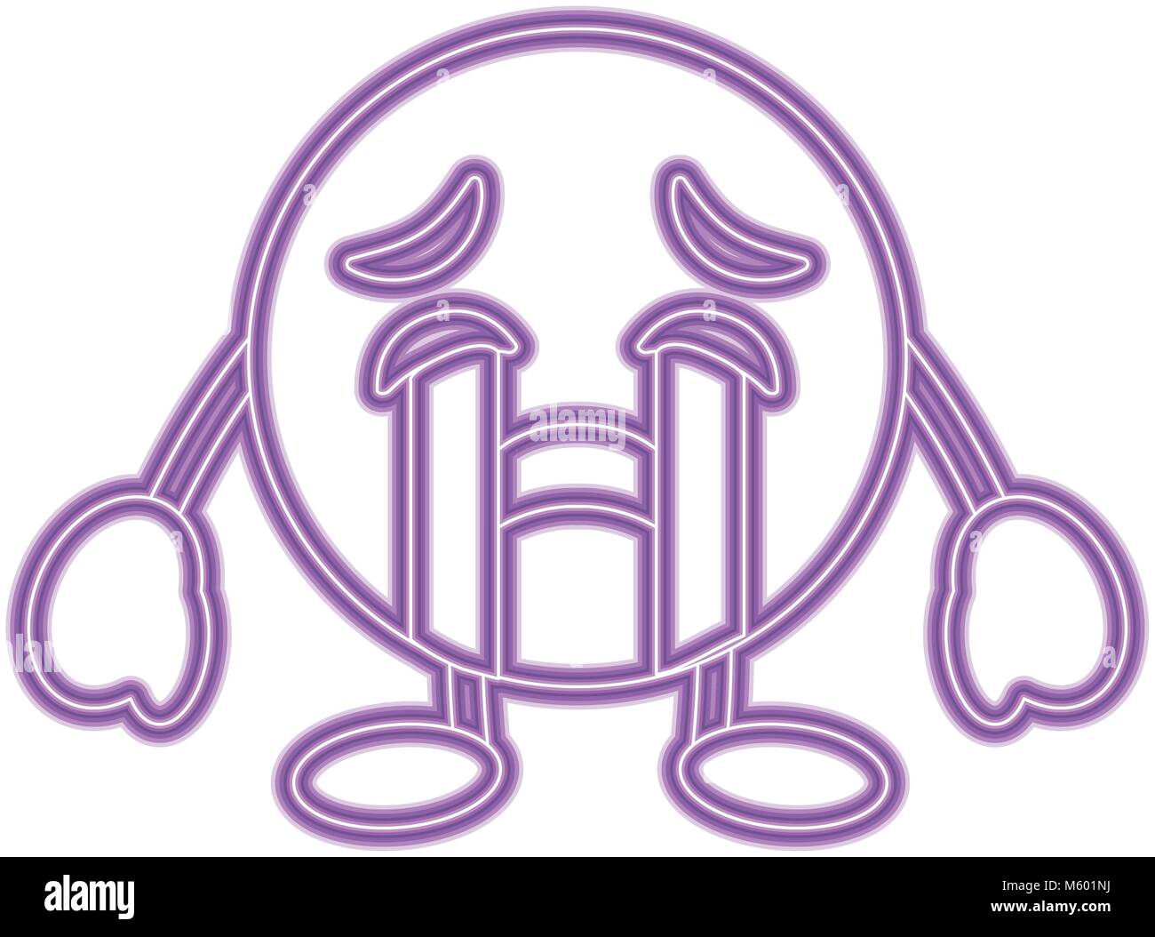 purple emoticon cartoon face crying character Stock Vector Image & Art ...