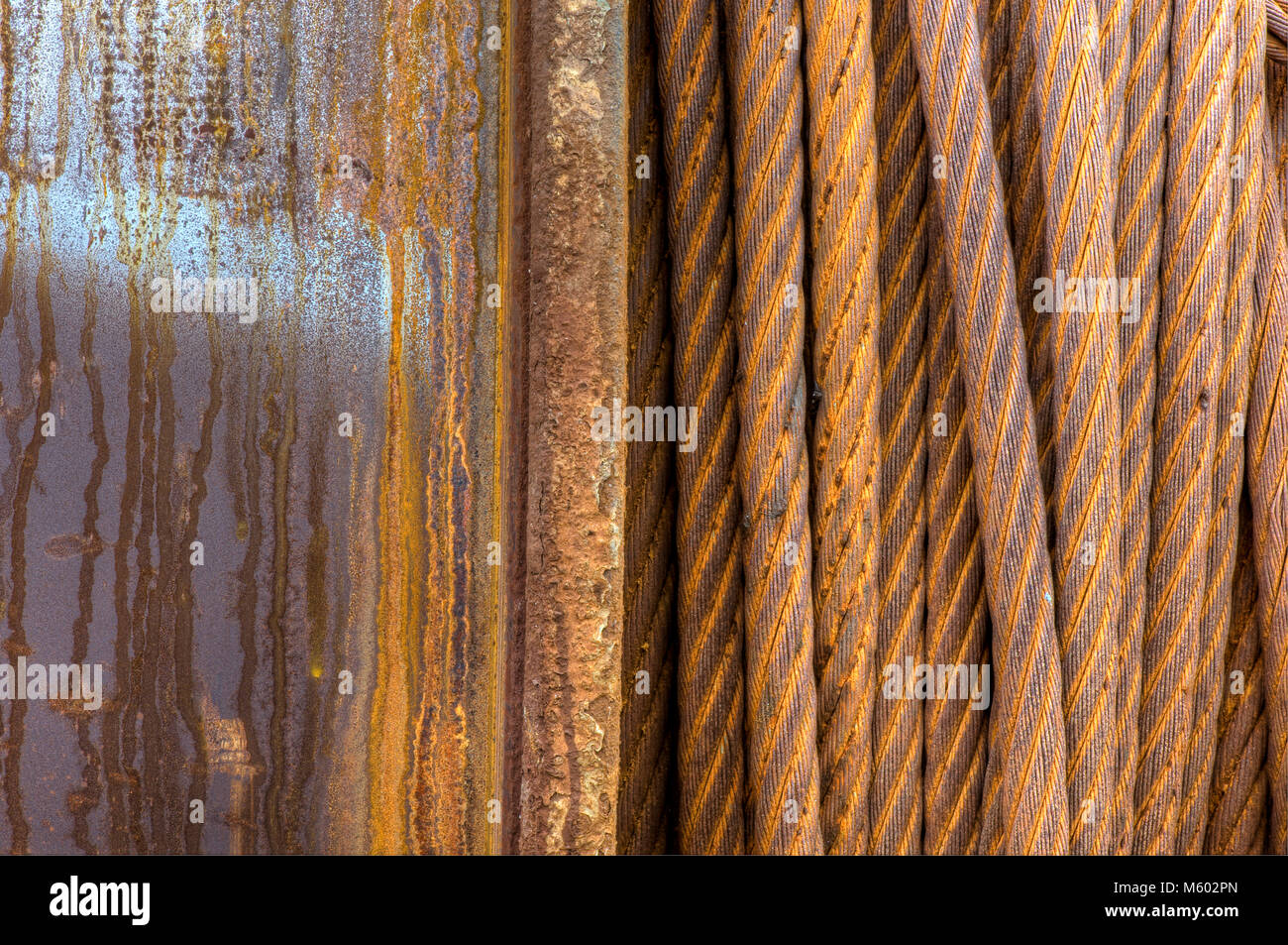 Roll of rusty steel cable on a shipyard Stock Photo - Alamy