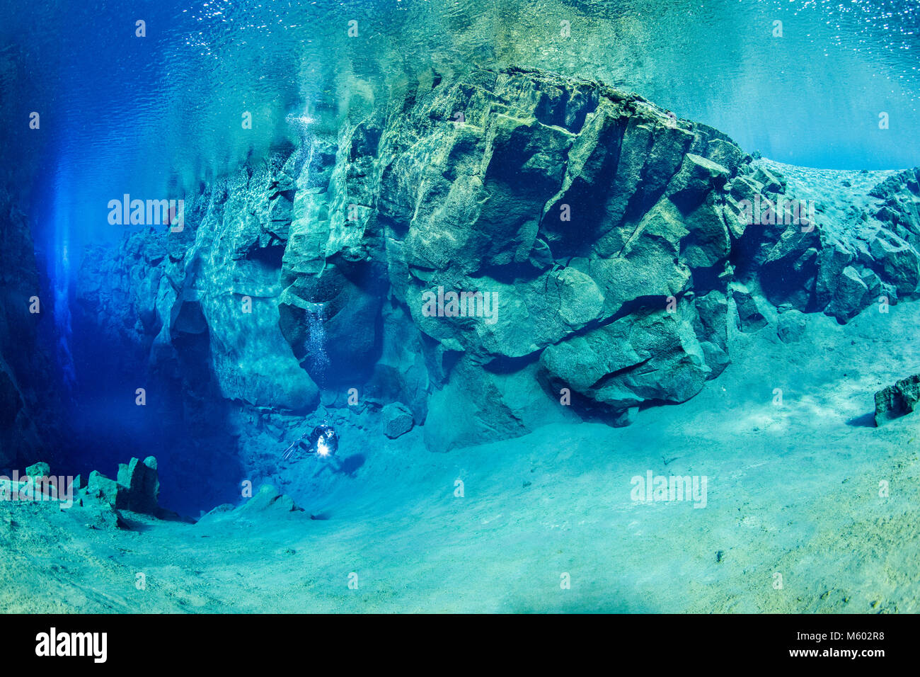 Scuba diving in Silfra Fissure, Thingvellir National Park, Iceland ...