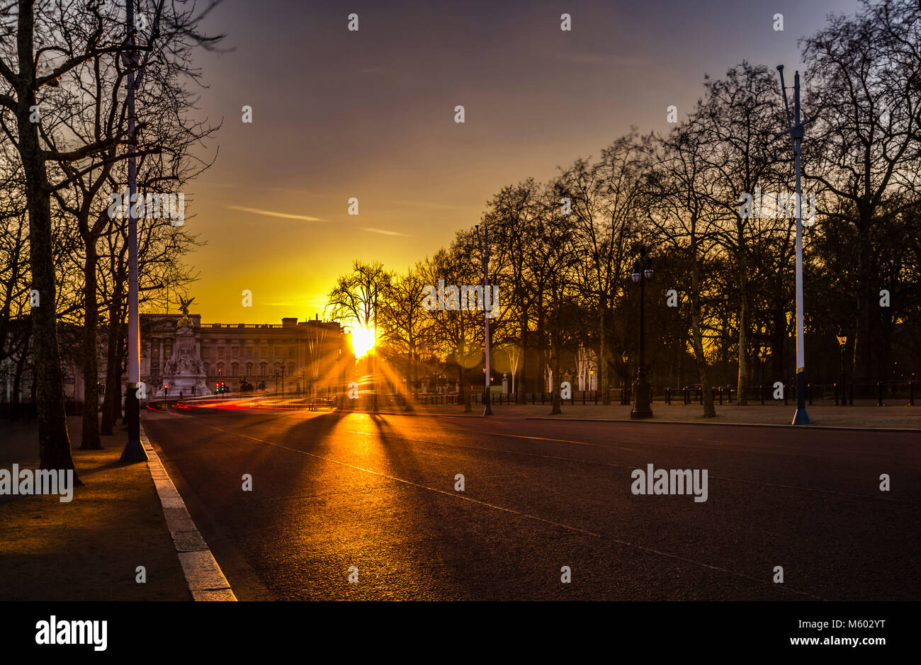Buckingham Palace at Sunset from The Mall, London, UK Stock Photo - Alamy