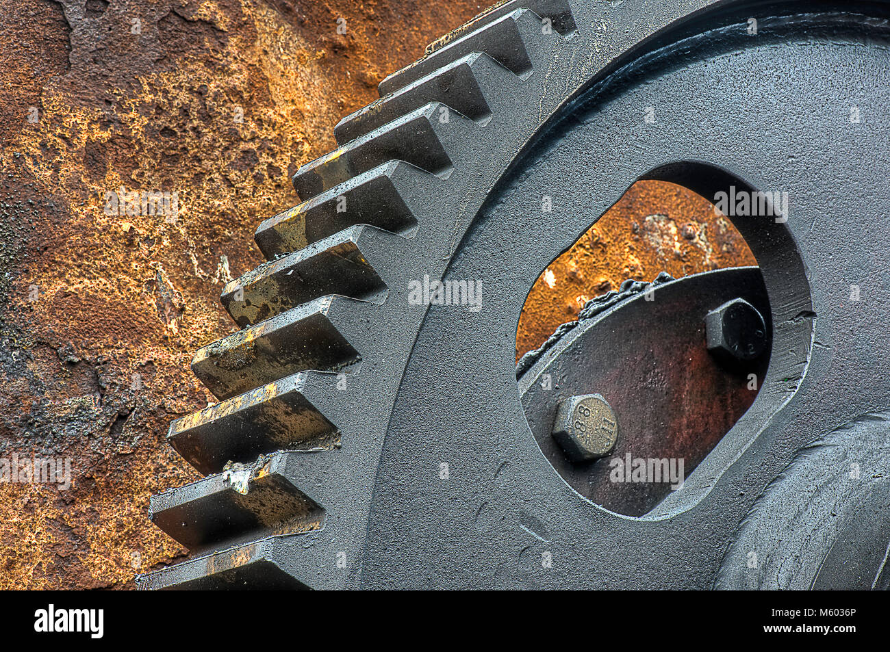 Large gear wheel of ship motor Stock Photo - Alamy
