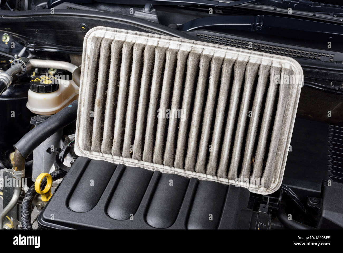 dirty air filter for car, automotive spare part Stock Photo - Alamy